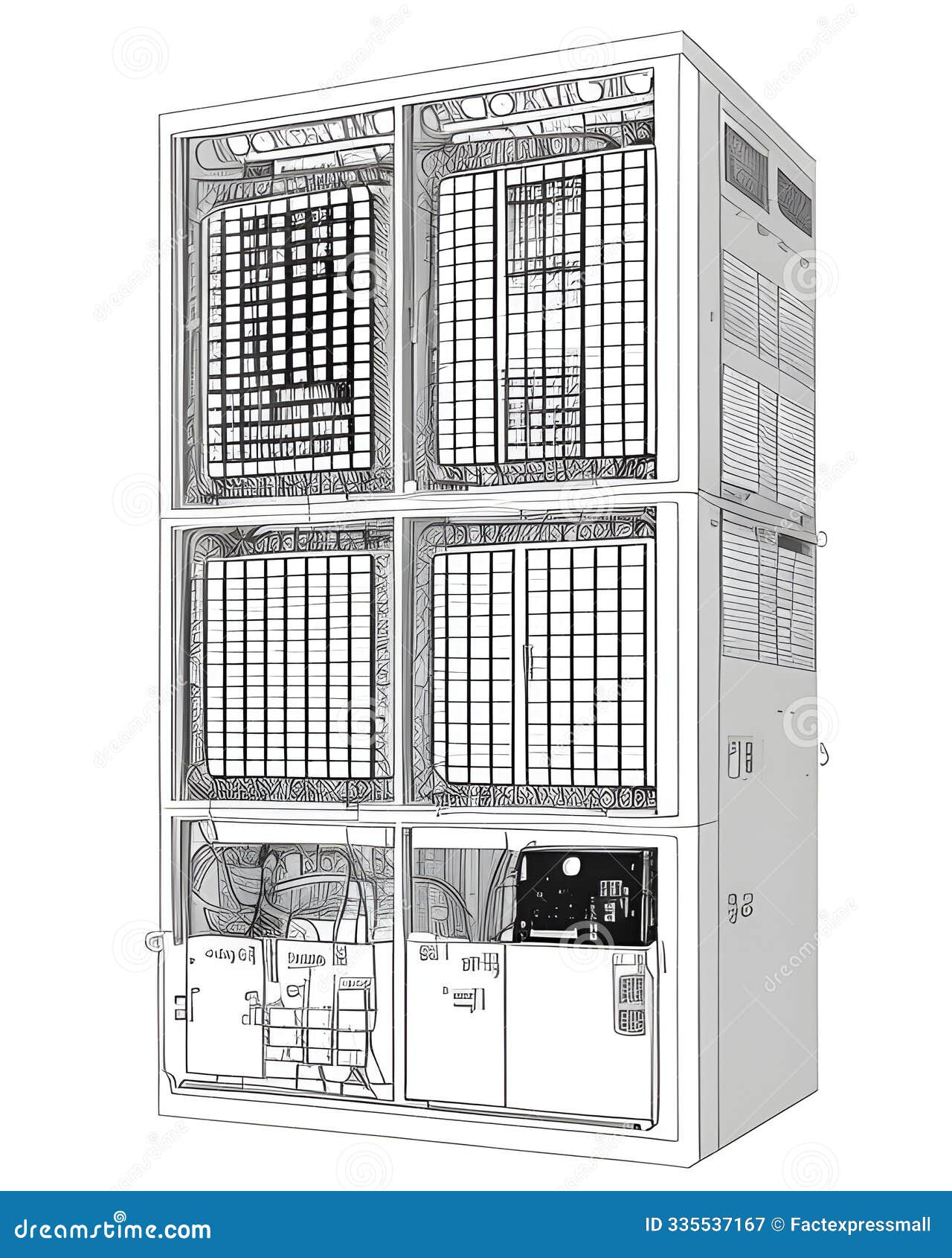 3d Model of a Large Data Center on a White Background. Stock ...