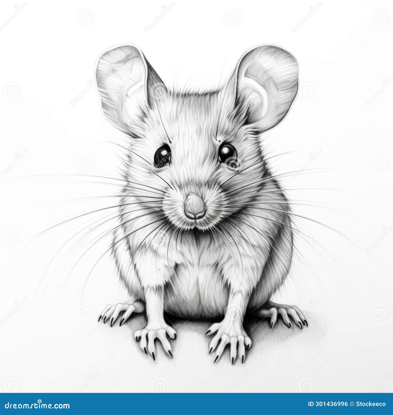 Realistic Mouse Drawing with Charming Details Stock Illustration ...