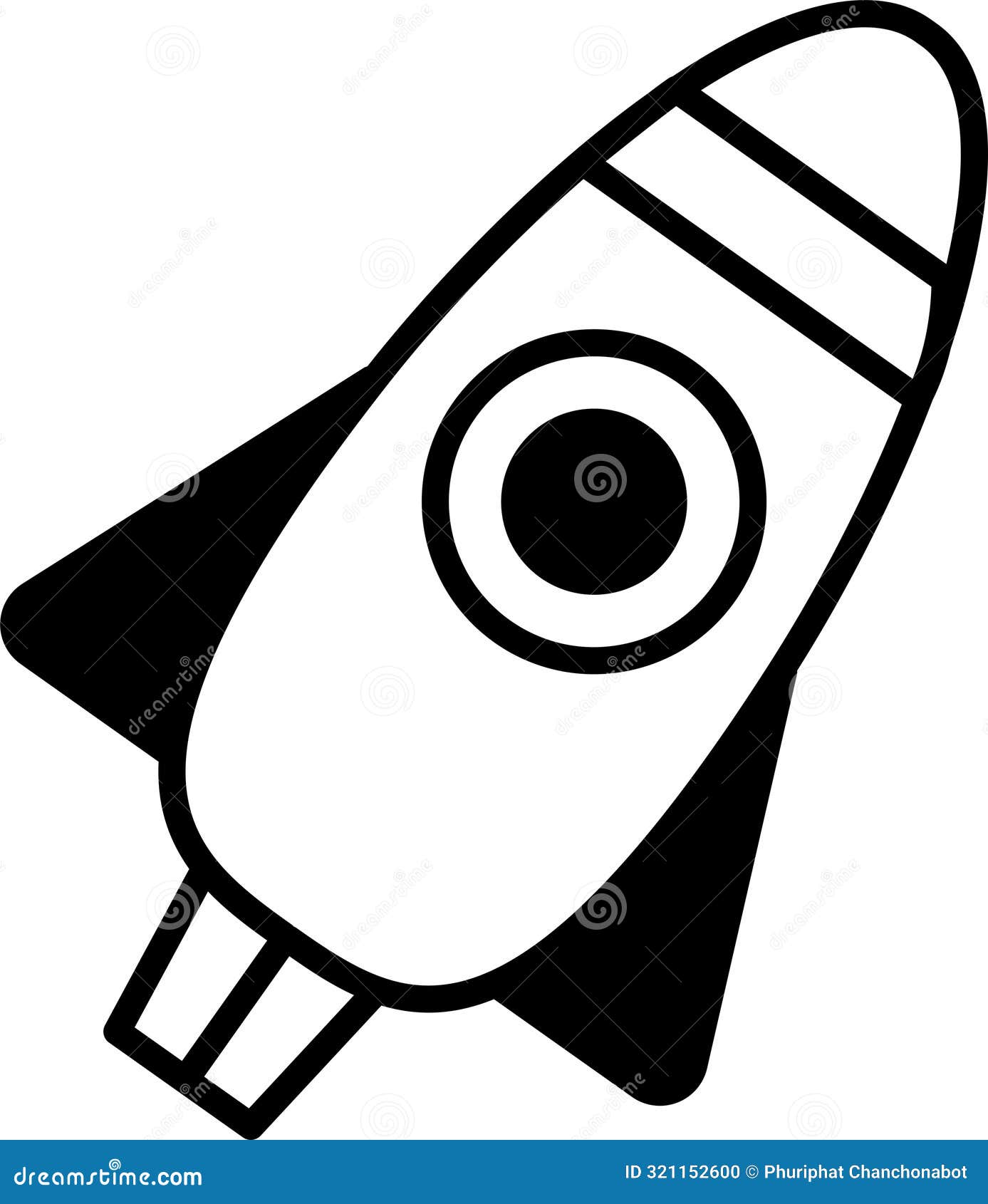 Black and White Drawing of a Rocket Stock Vector - Illustration of ...