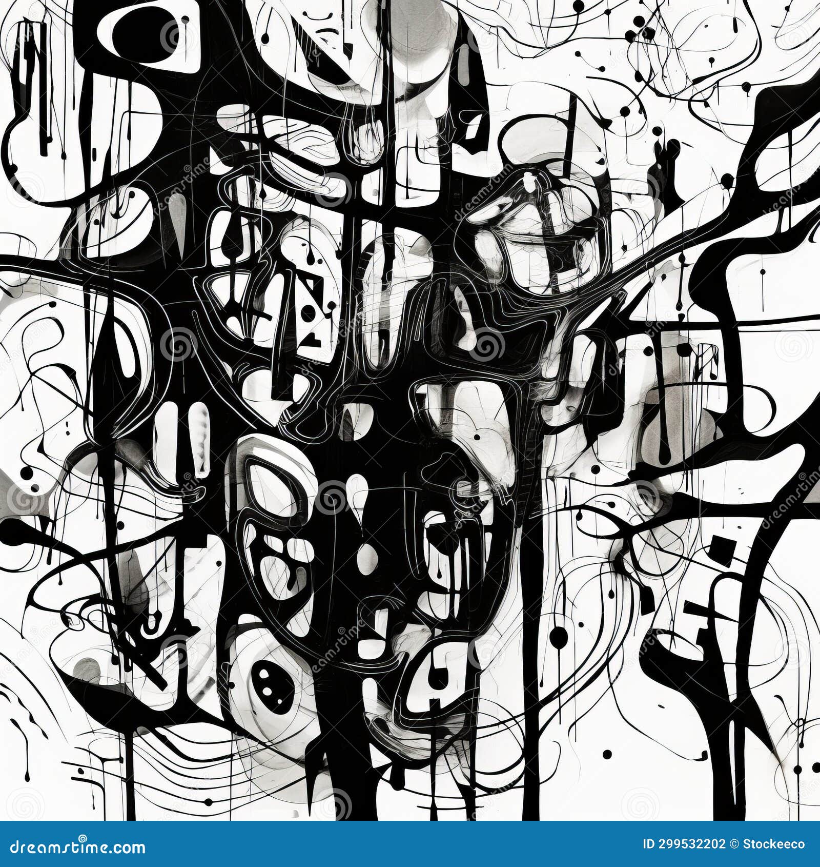 Black and White Drawing with Splashes of Paint: a Meticulous and ...