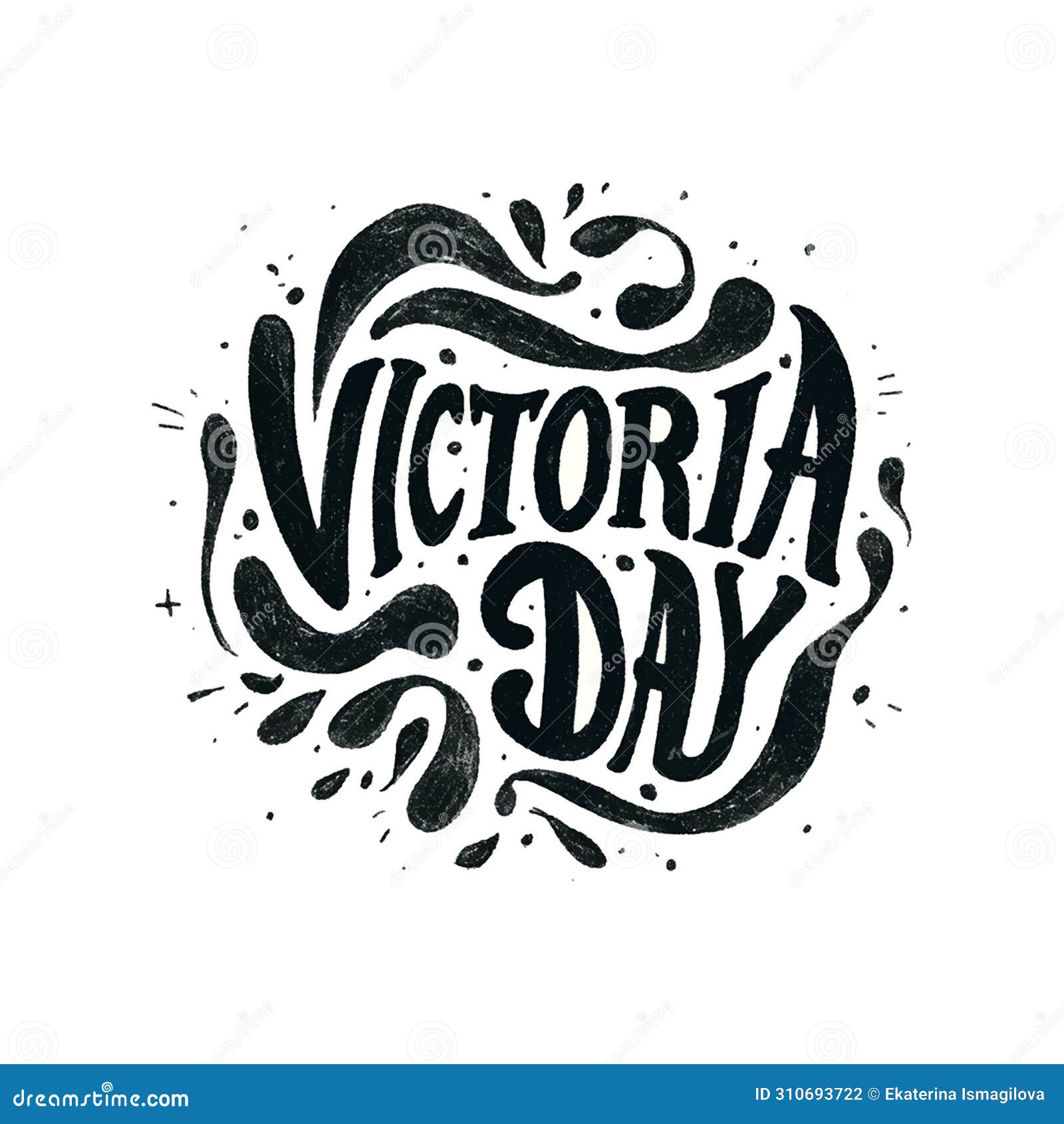 A Black and White Drawing of a Splash of Water with the Words Victoria ...