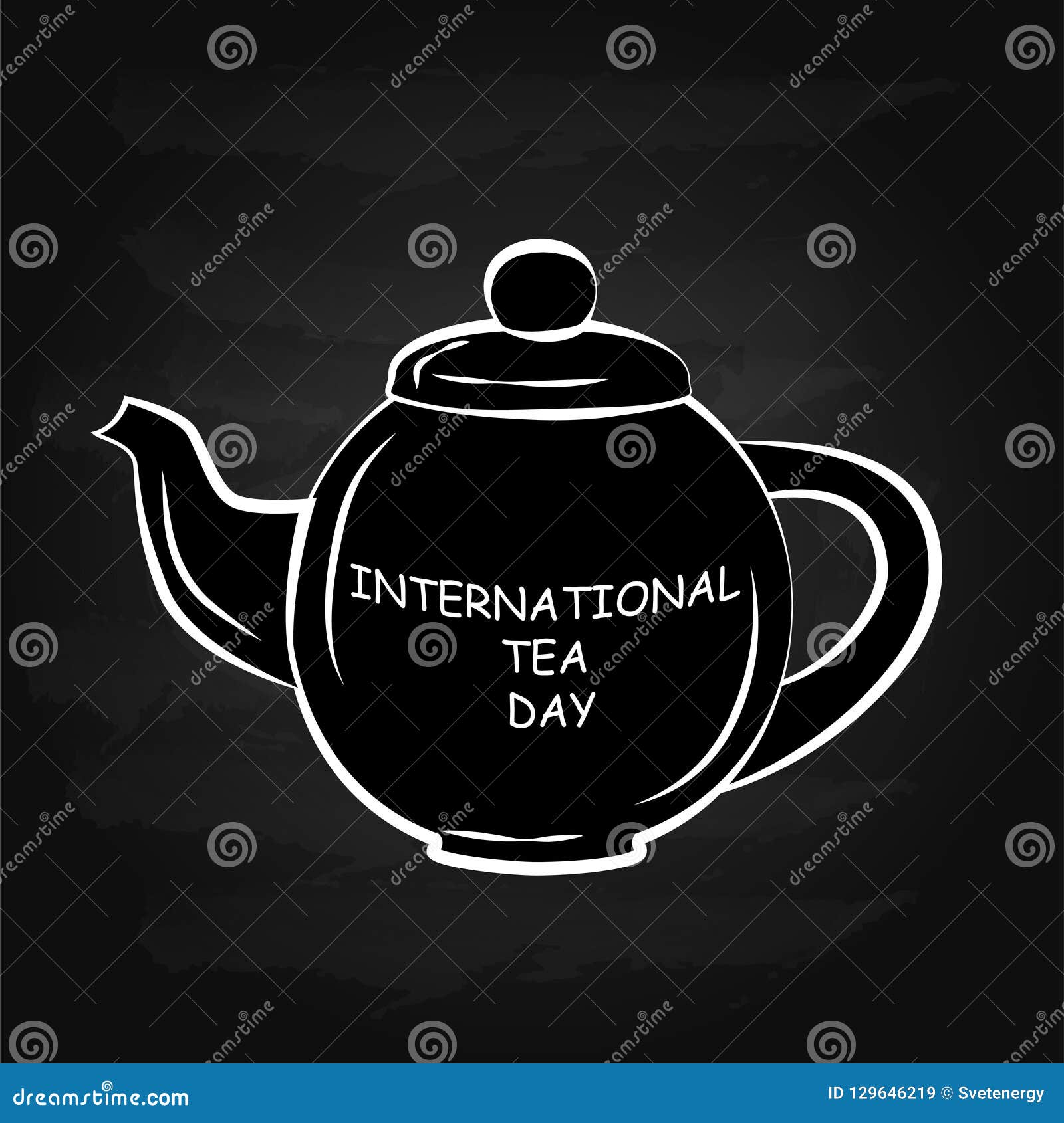 Black And White Drawing Of A Teapot. Silhouette Of A Teapot. Lettering ...