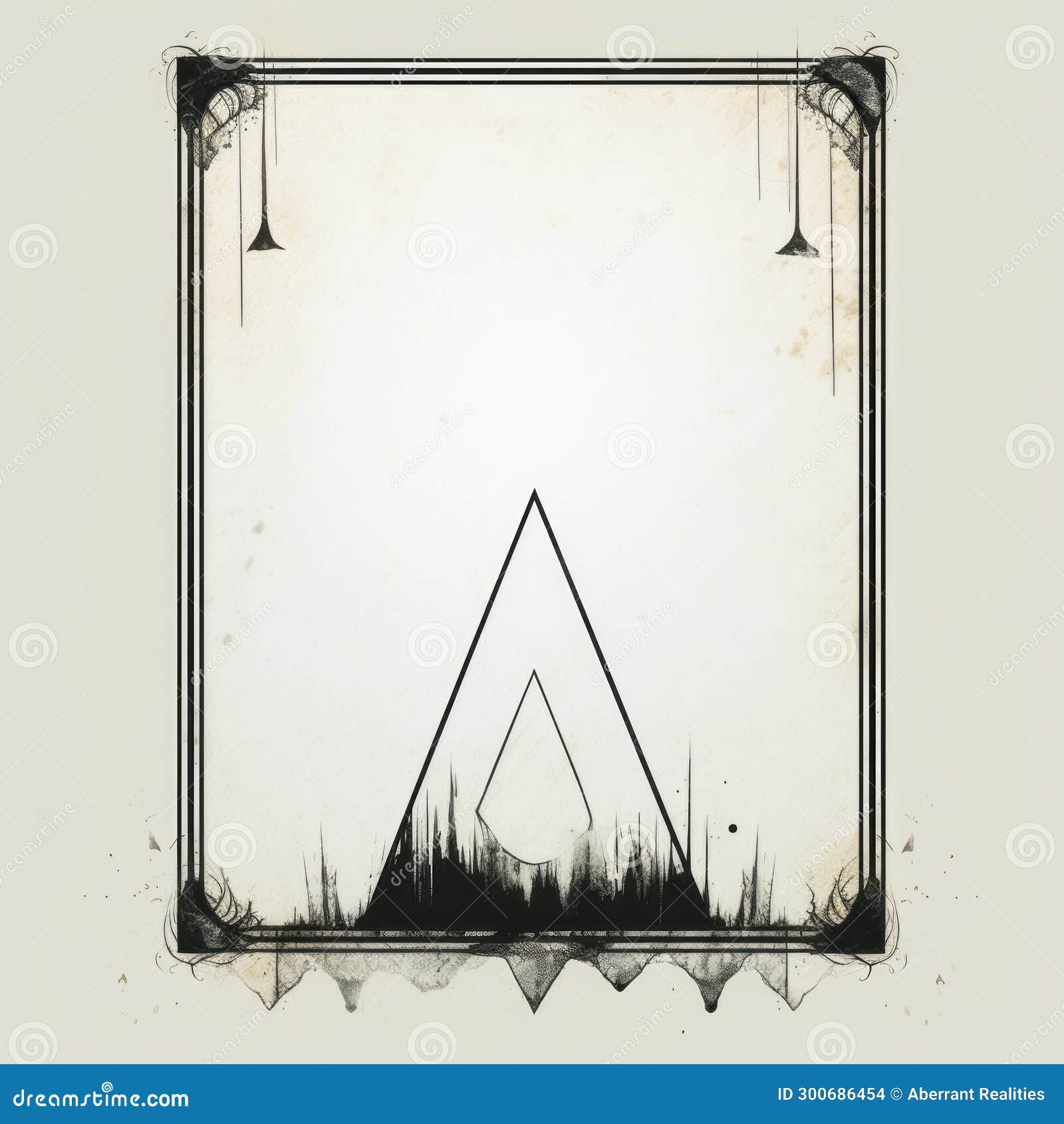 A Black and White Drawing of a Triangle Stock Illustration ...