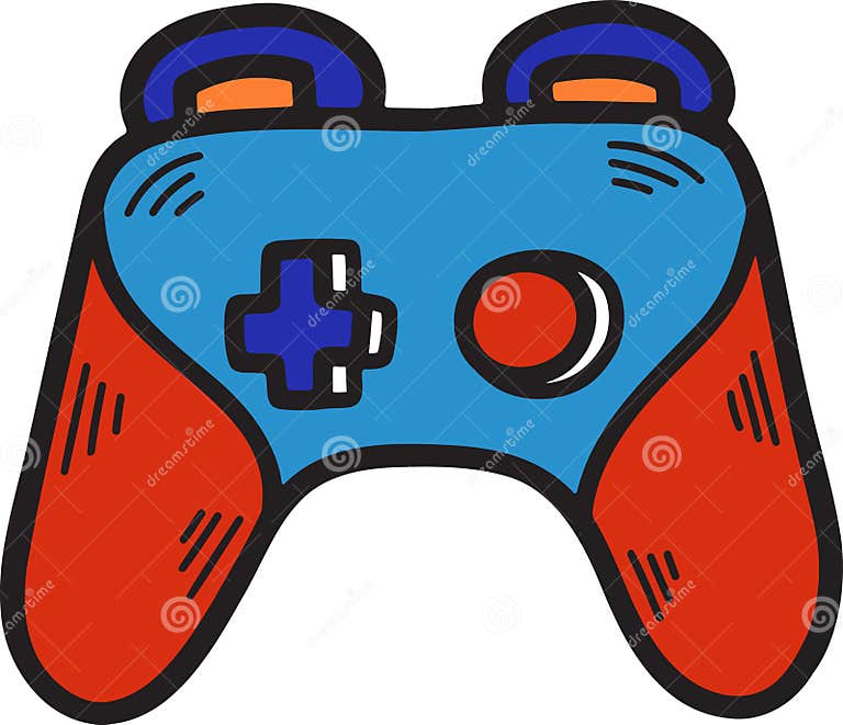 A Black and White Drawing of a Video Game Controller Stock Vector ...