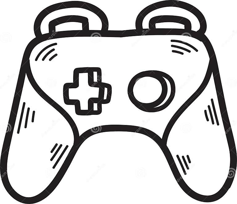 A Black and White Drawing of a Video Game Controller Stock Vector ...