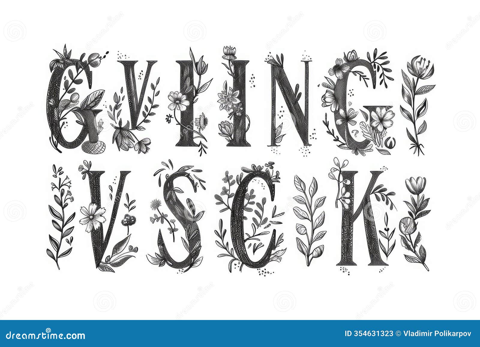 Black and White Drawing of Visionary Words, Suitable for Creative ...