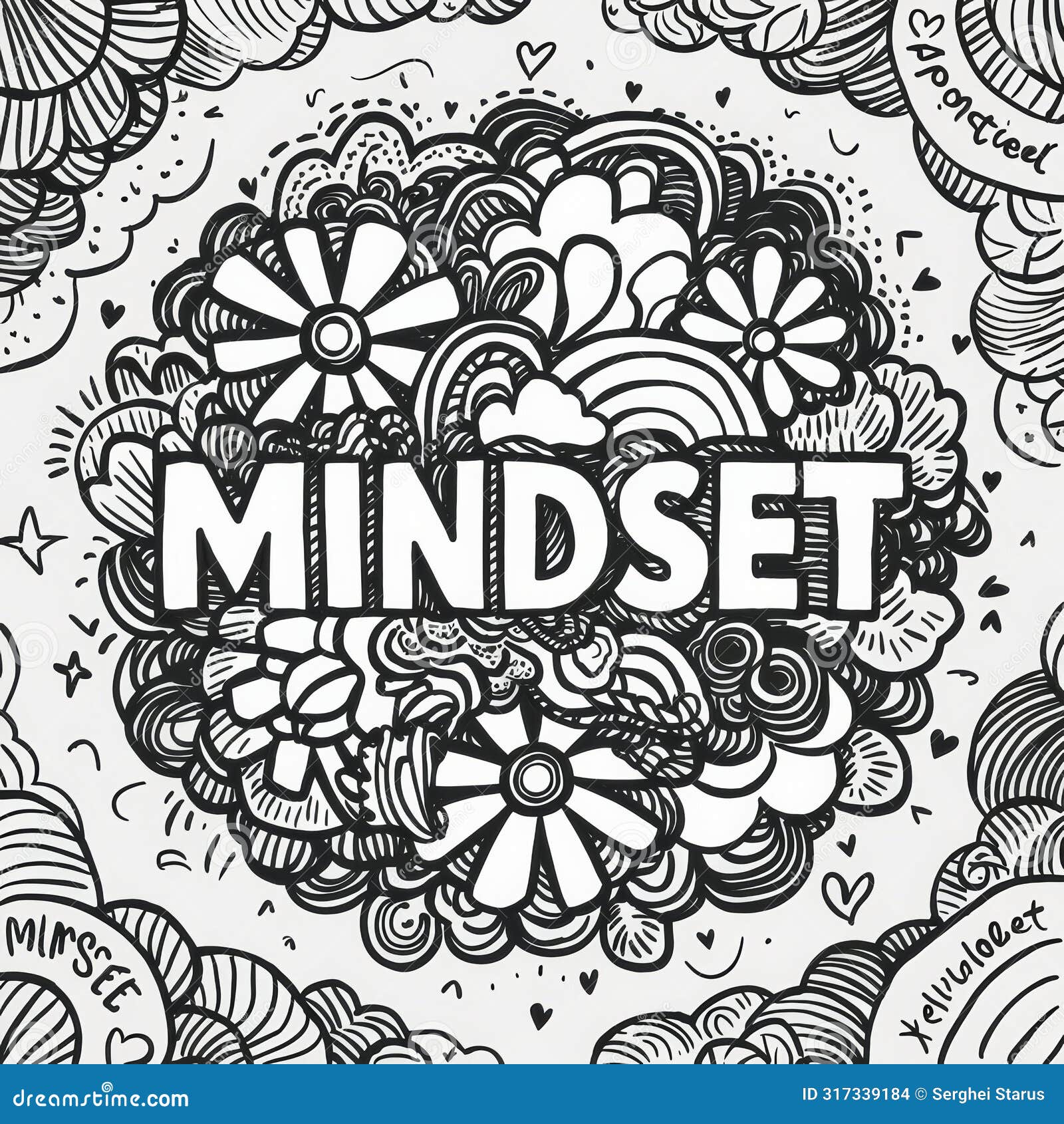 A Black and White Drawing with the Word Mindset in it, AI Stock Photo ...