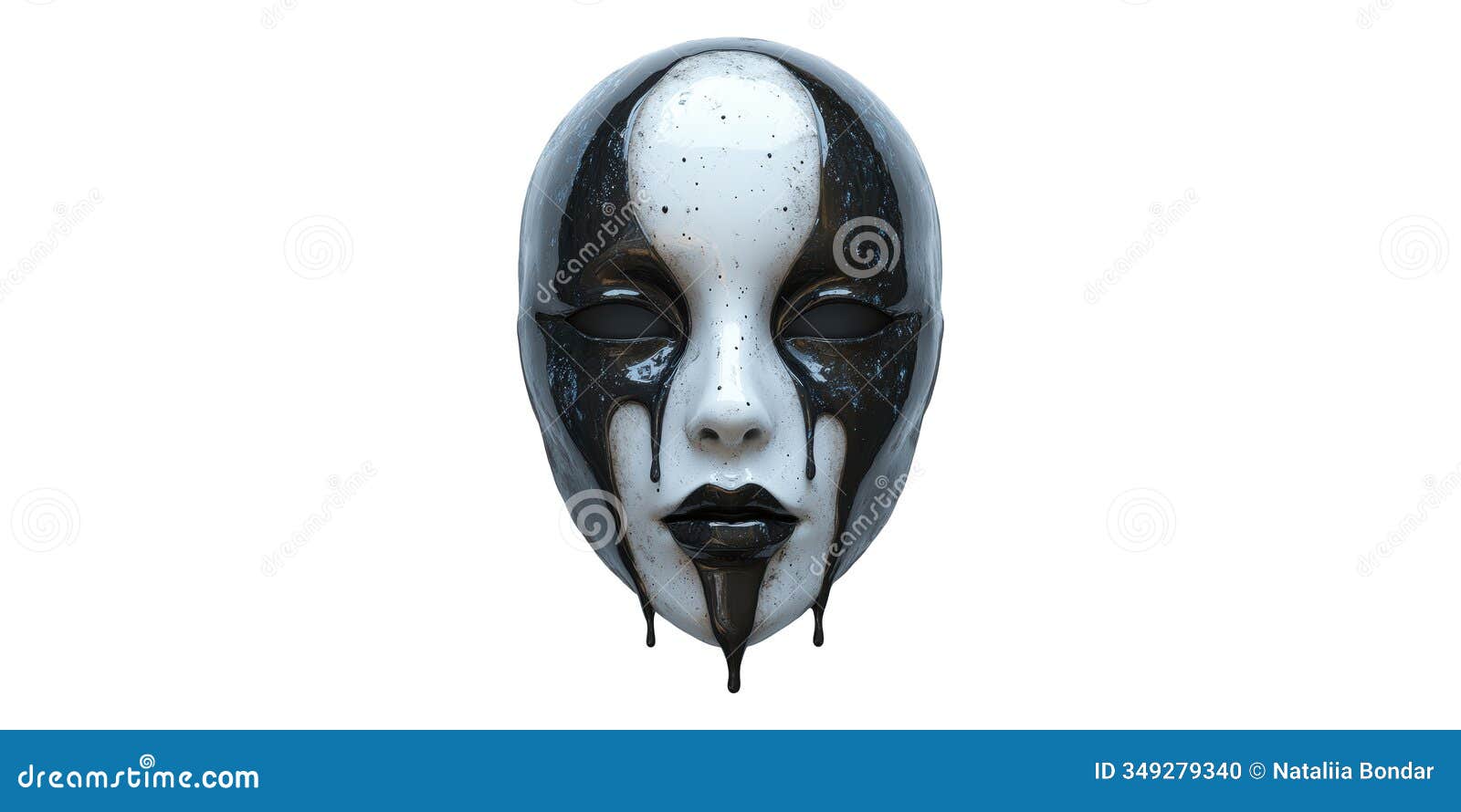 Black and White Dripping Mask Isolated on Transparent Background Stock ...