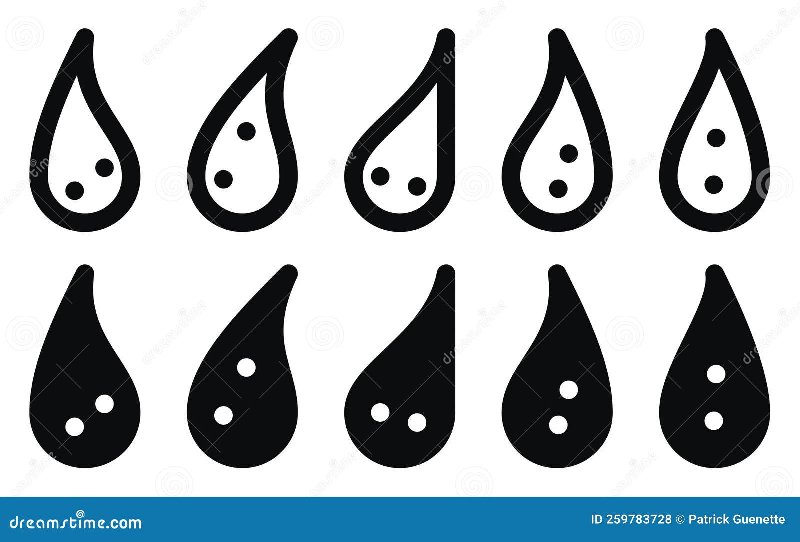 Black and White Drops, Icon Stock Vector - Illustration of sign ...