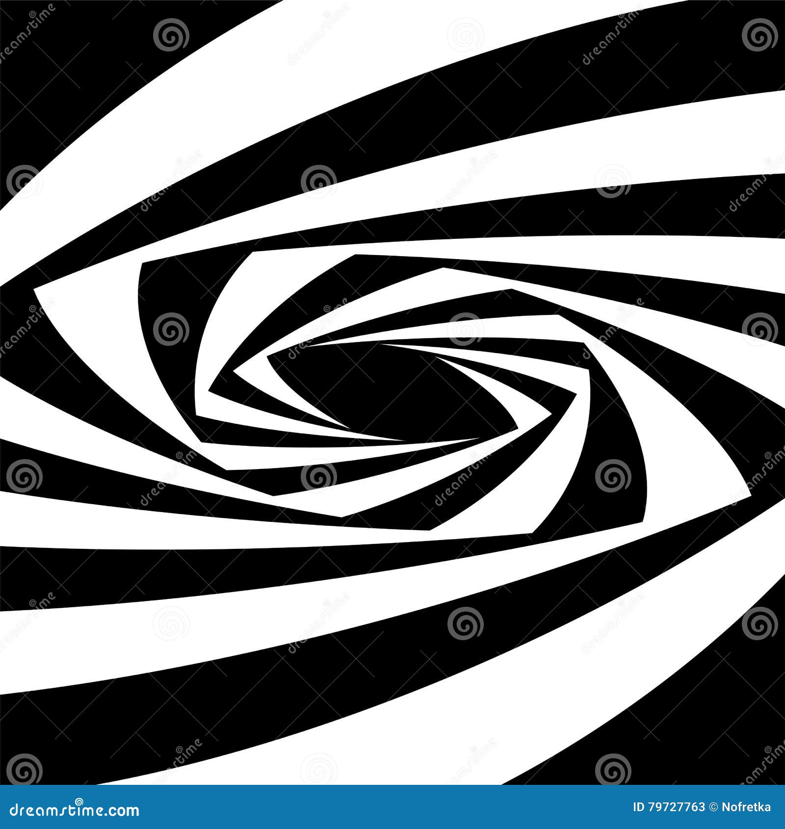 Black and White Elliptical Helix Expanding from the Center. Optical ...