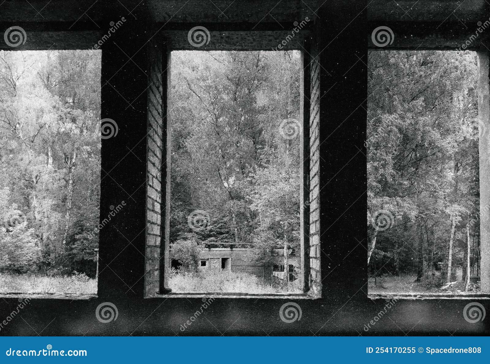 Black and White Embrasure Windows in House Stock Image - Image of ...