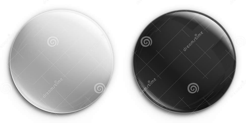 Black and White Empty Badge Stock Illustration - Illustration of glossy ...