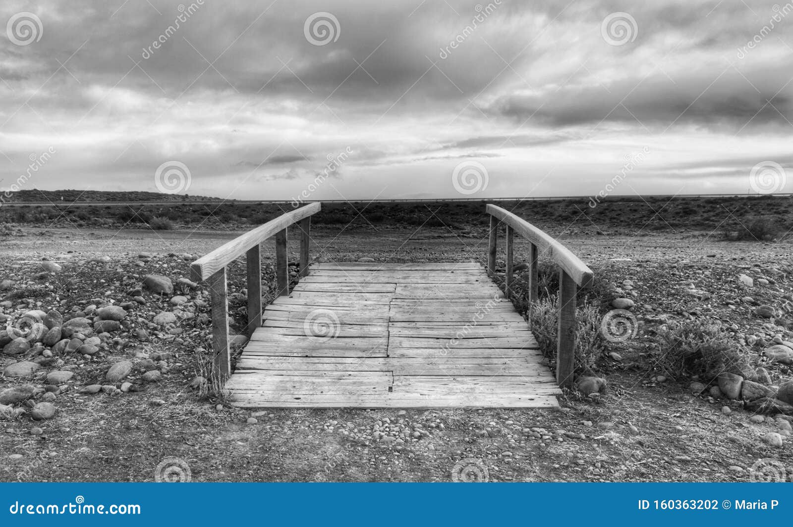 Black and White Empty Bridge Outdoors Nature Landscape Stock Photo ...