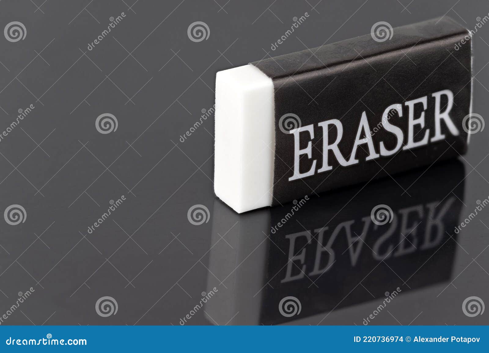 Black and White Eraser with Reflection Stock Photo - Image of correct ...
