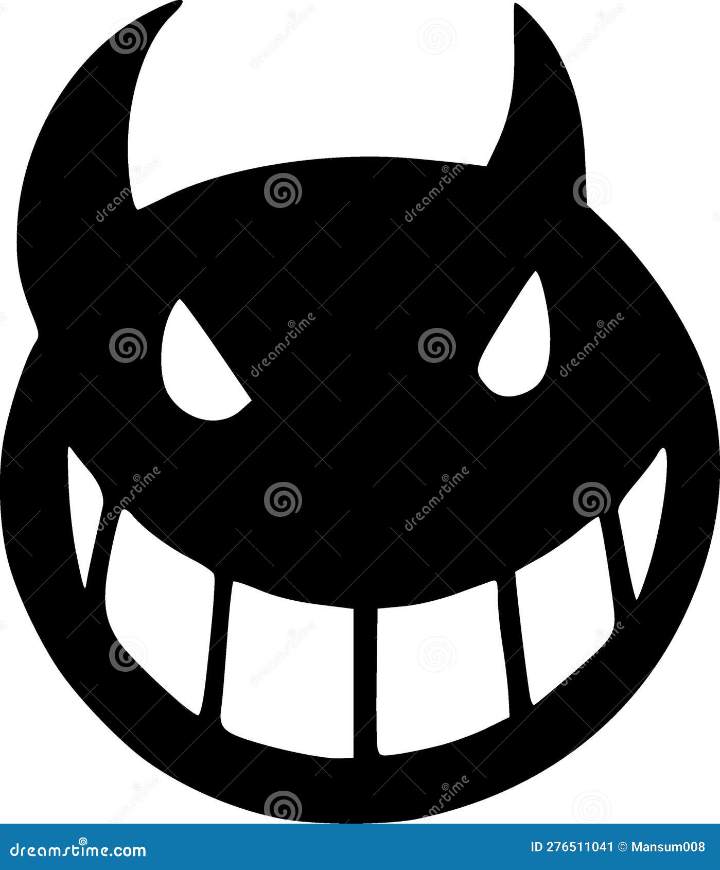 Red Oni Evil Head Mascot Vector Illustration | CartoonDealer.com #180456018