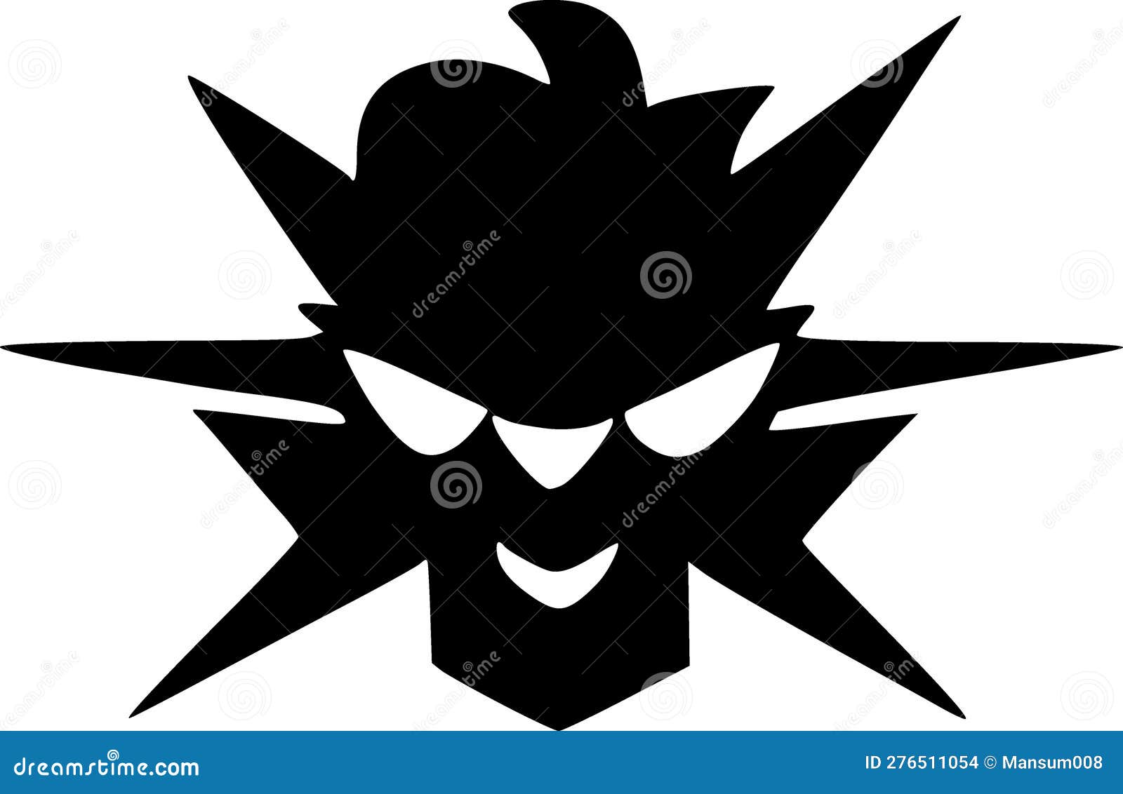 Red Oni Evil Head Mascot Vector Illustration | CartoonDealer.com #180456018