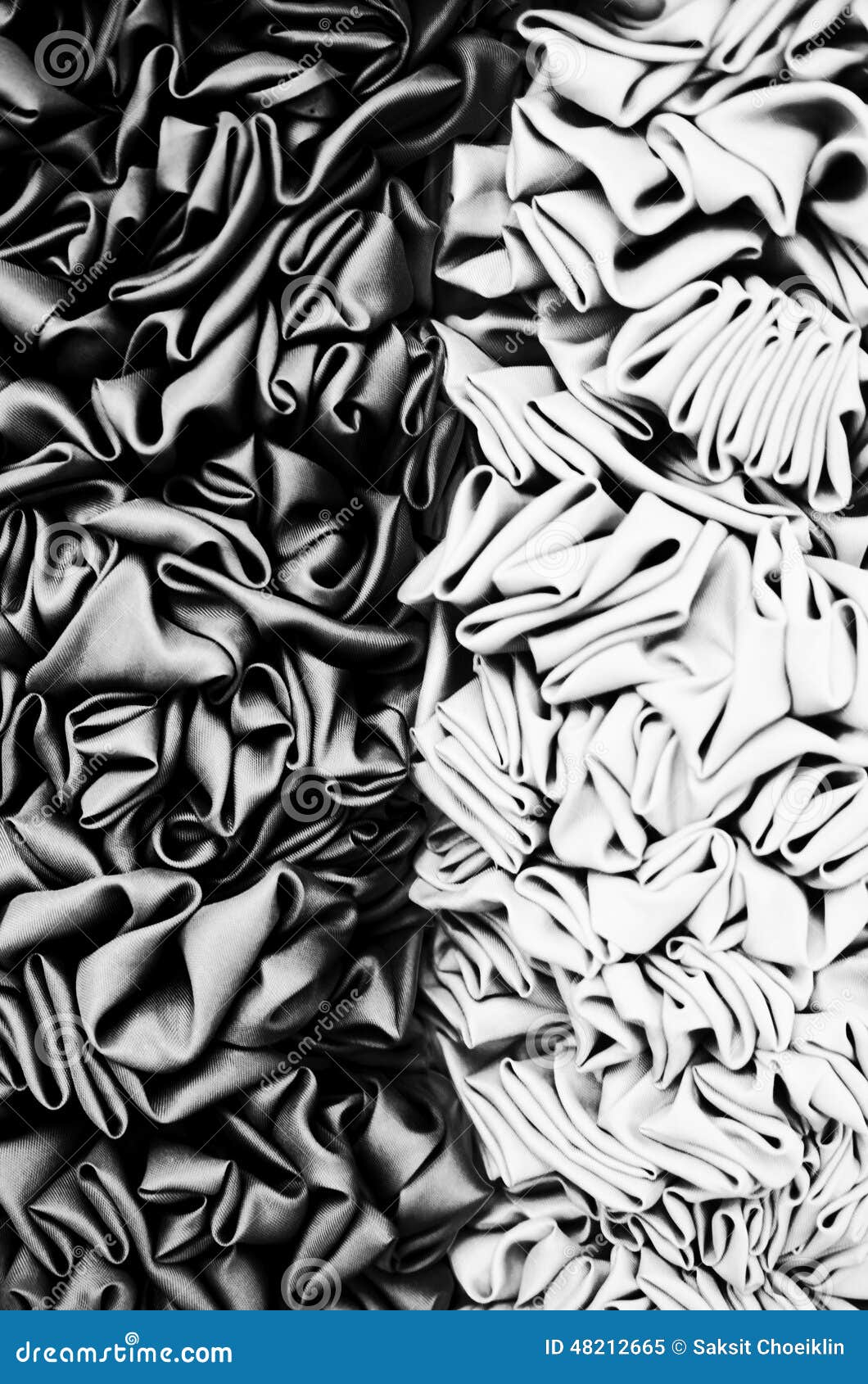 Black and White Fabric Texture Stock Image - Image of wrinkled ...