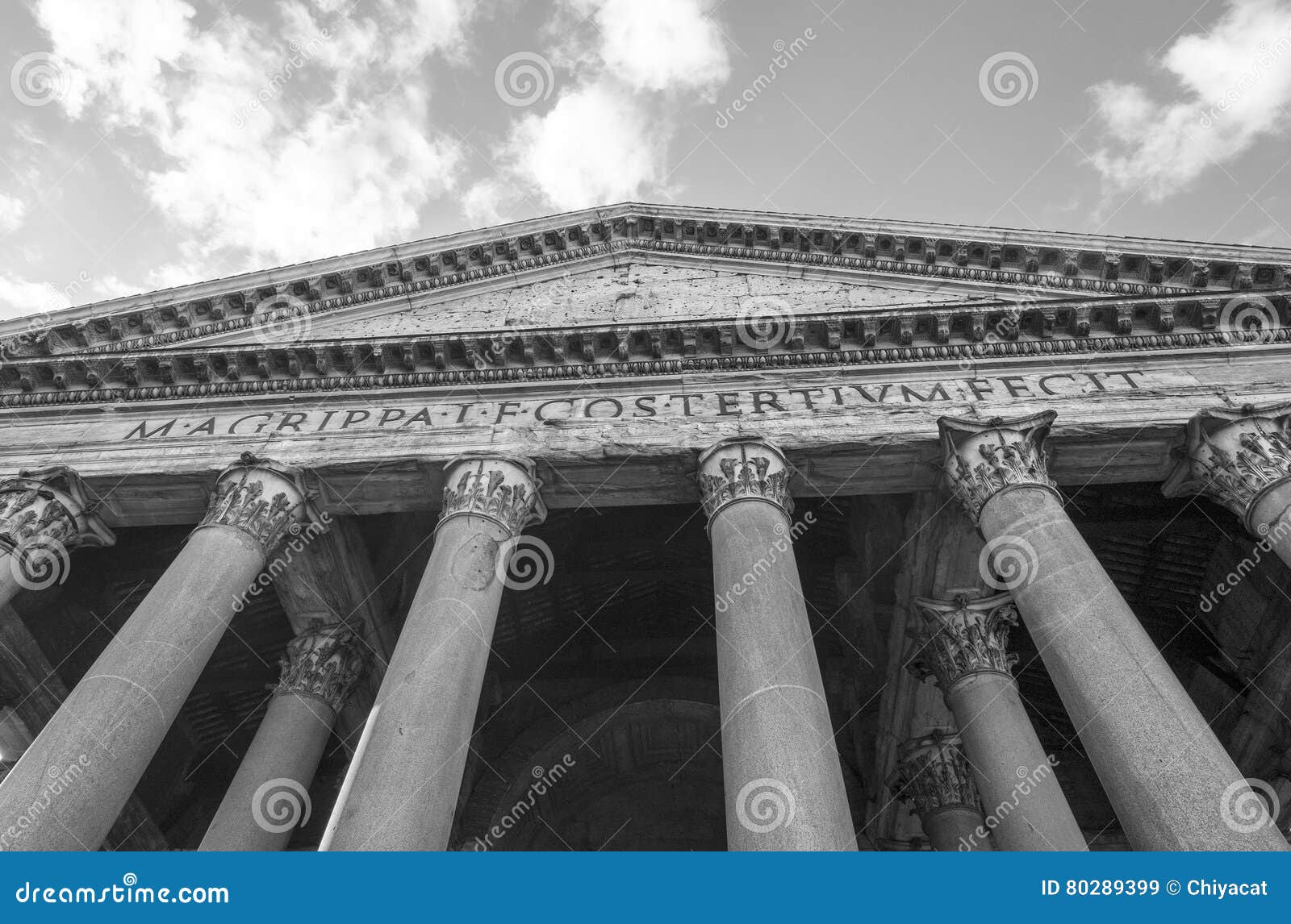 Black and White Facade of the Pantheon 2 Stock Image - Image of ...