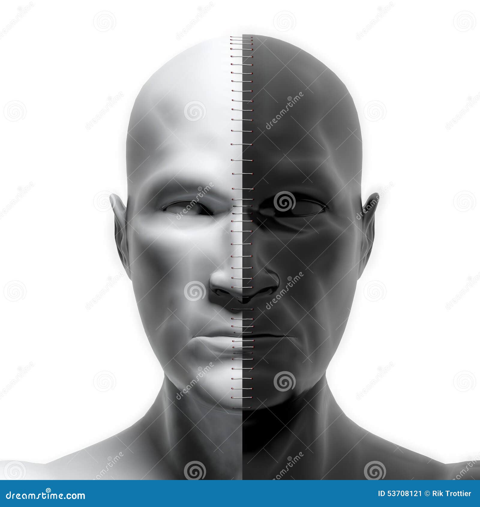 Black and White Faces Combined Stock Illustration - Illustration of ...