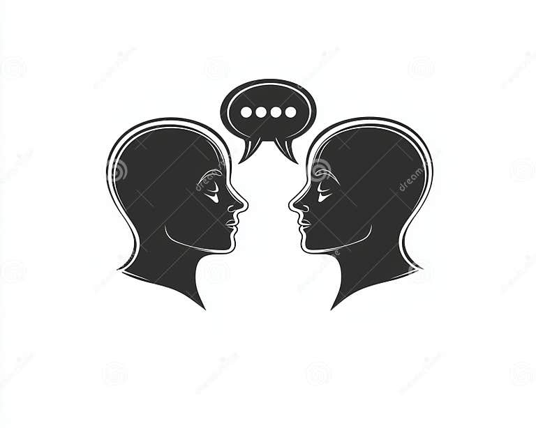 Black and White Faces with Overlapping Speak Marks in Conversation ...