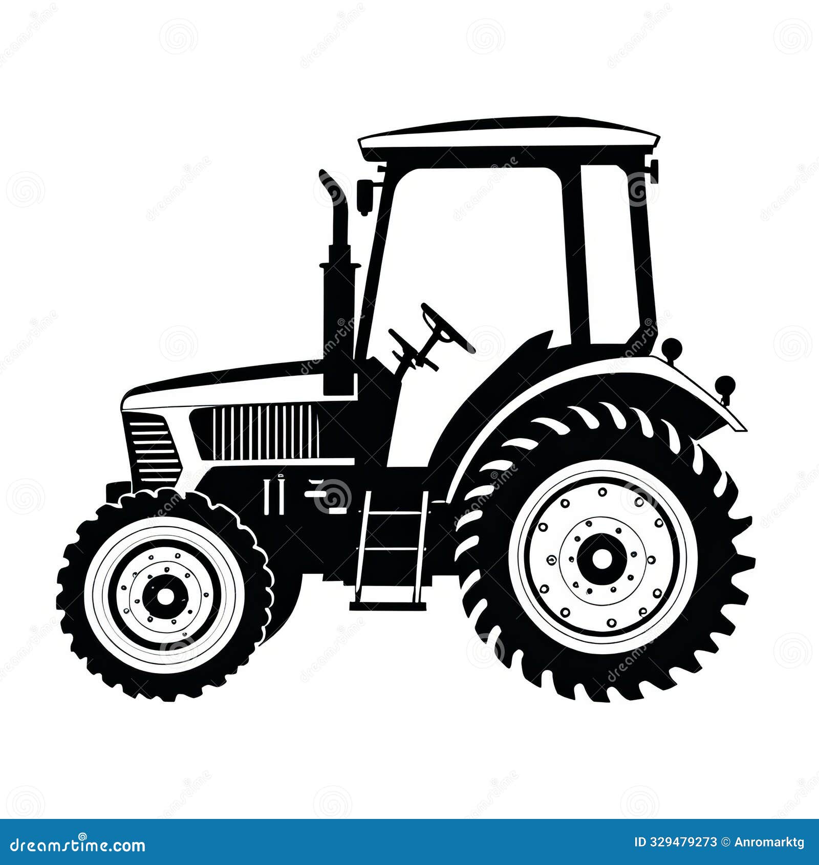Black and White Farming Equipment Illustration Stock Illustration ...