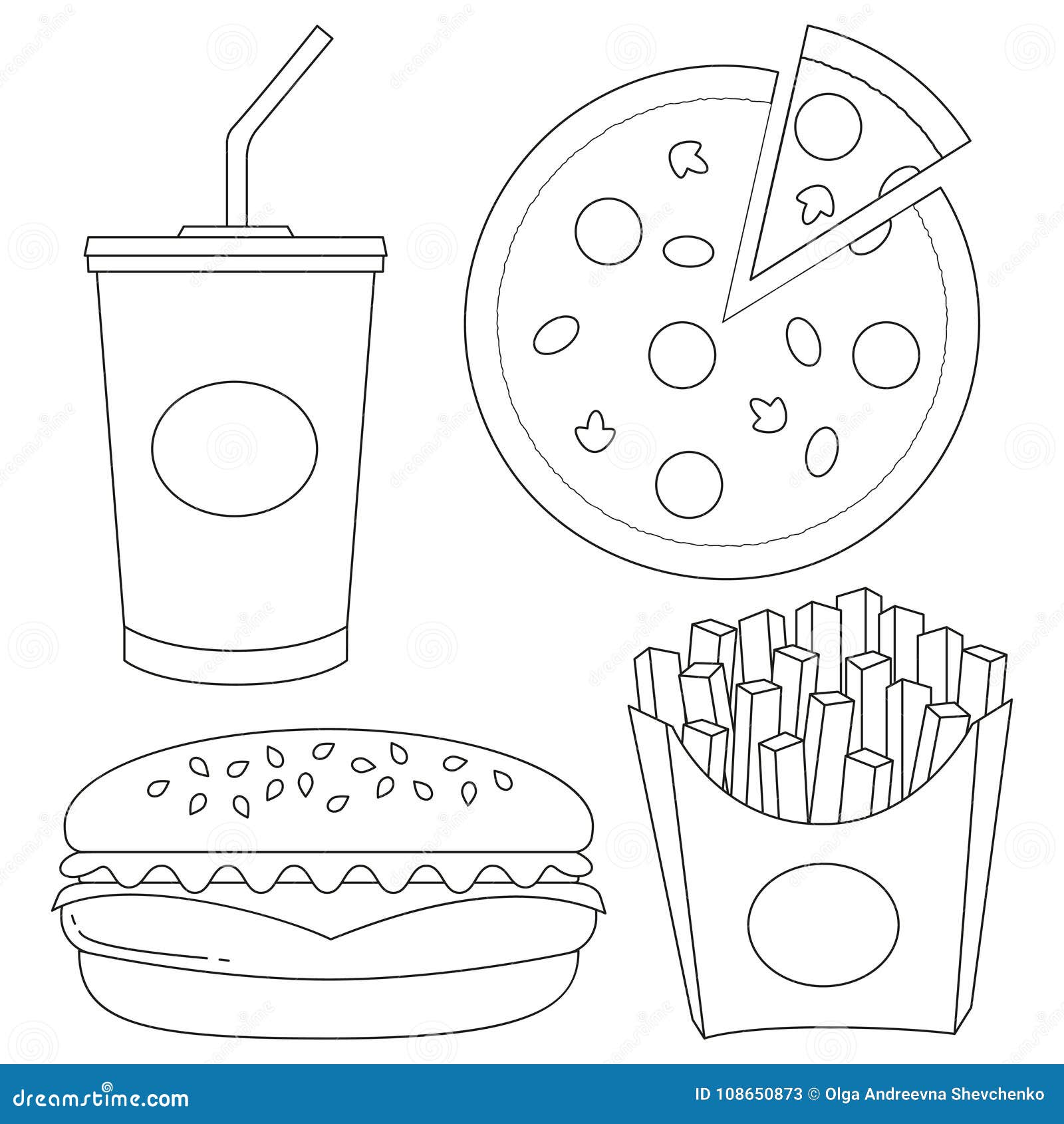 Black and White Fast Food Icon Set Stock Vector - Illustration of ... Black and White Fast Food Icon Set Stock Vector - Illustration of ...