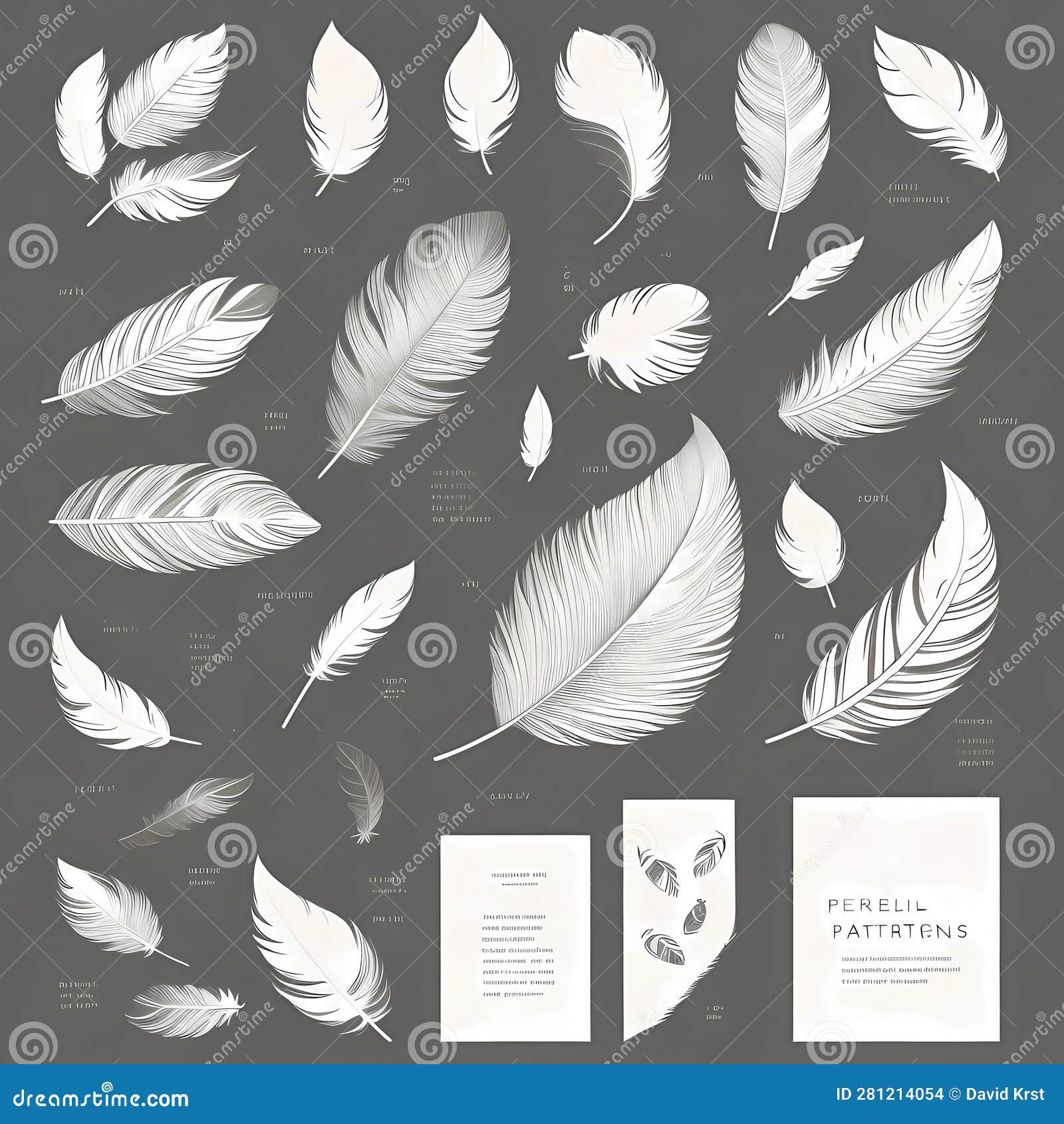 Black and White Feather Sketch: Captivating Assortment of Feathers for ...