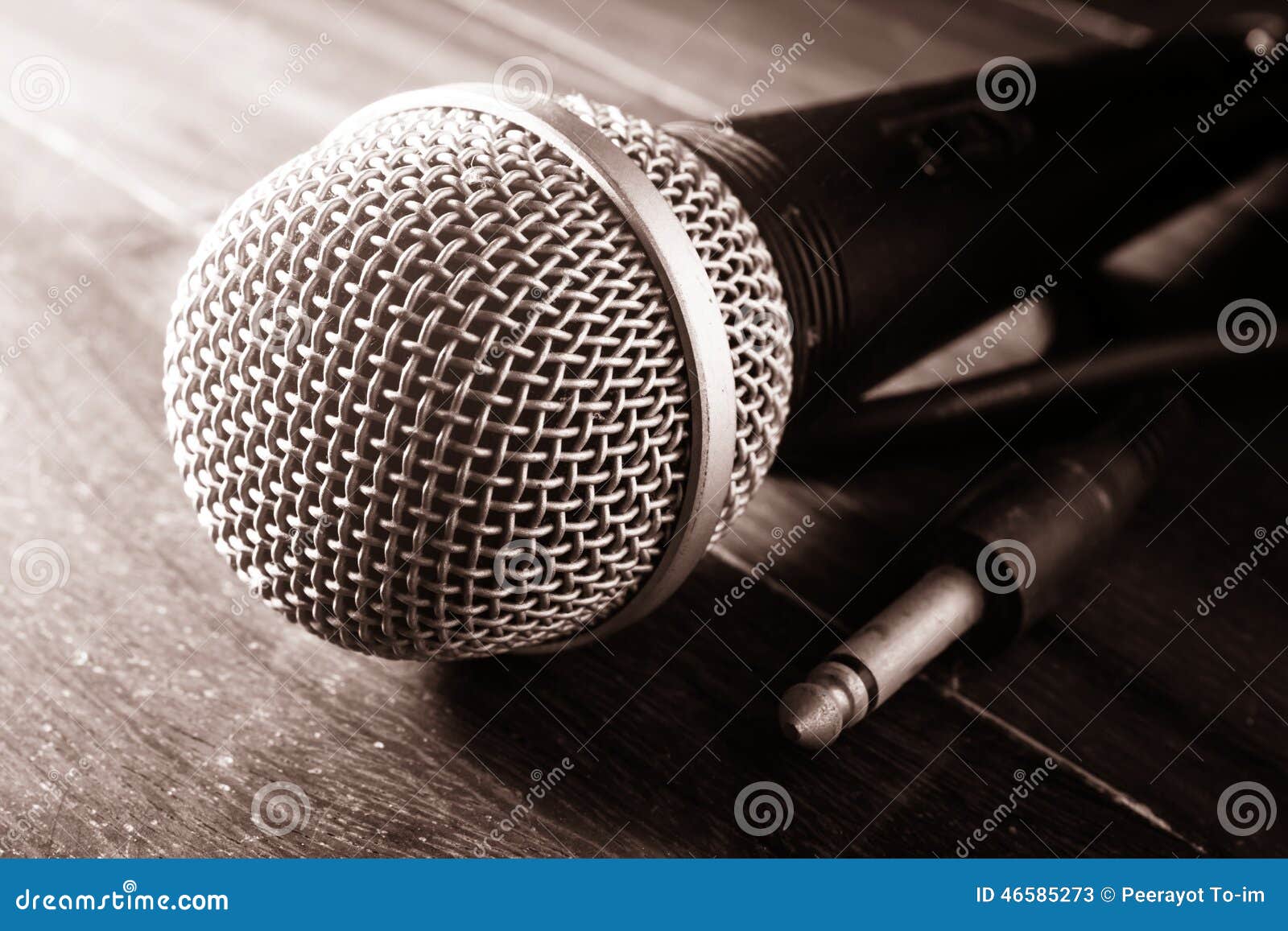 Black and White Filtered of Microphone. Stock Image - Image of ...