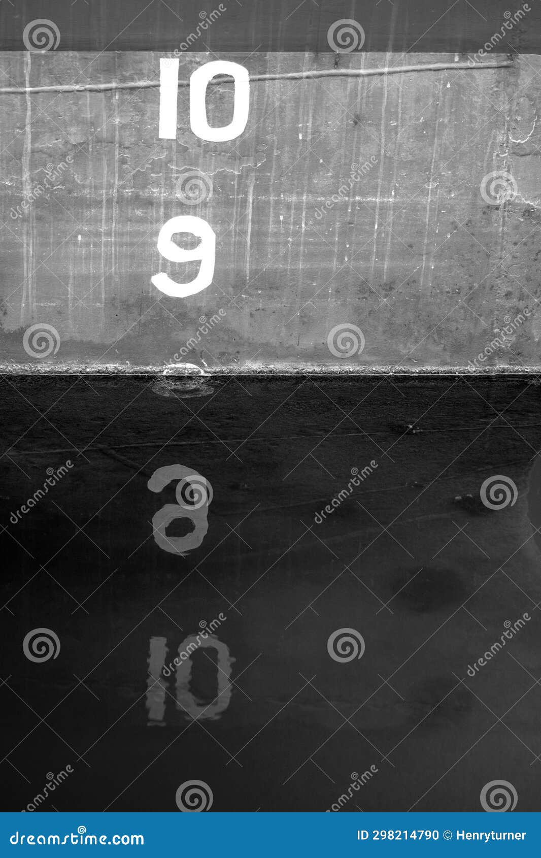 Black and White Fine Art Photography of Draft Mark Numbers on Side of ...