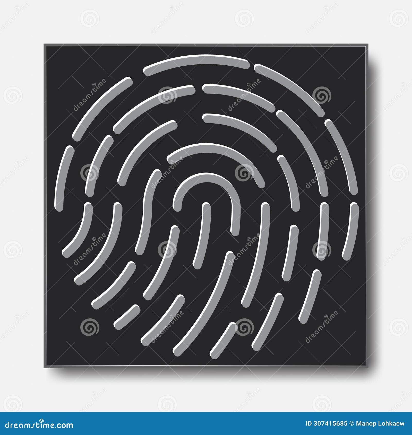 Black and White Finger Print Symbol Vector Illustration Stock Vector ...