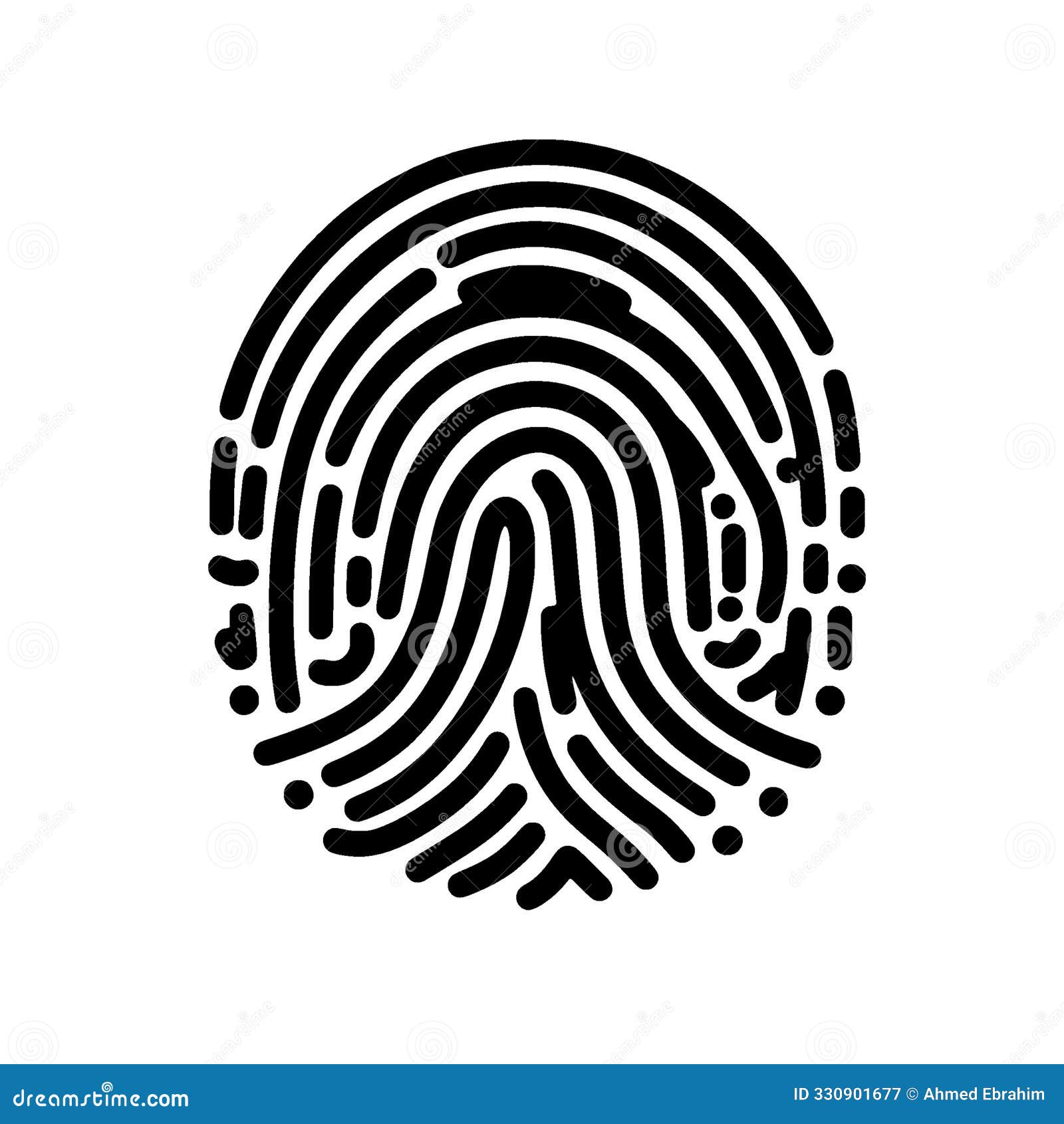 Black and White Fingerprint Icon - Detailed Fingerprint Vector Graphic ...