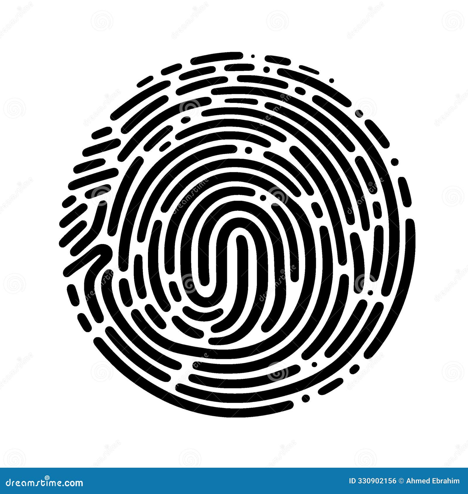 Black and White Fingerprint Icon - Detailed Fingerprint Vector Graphic ...