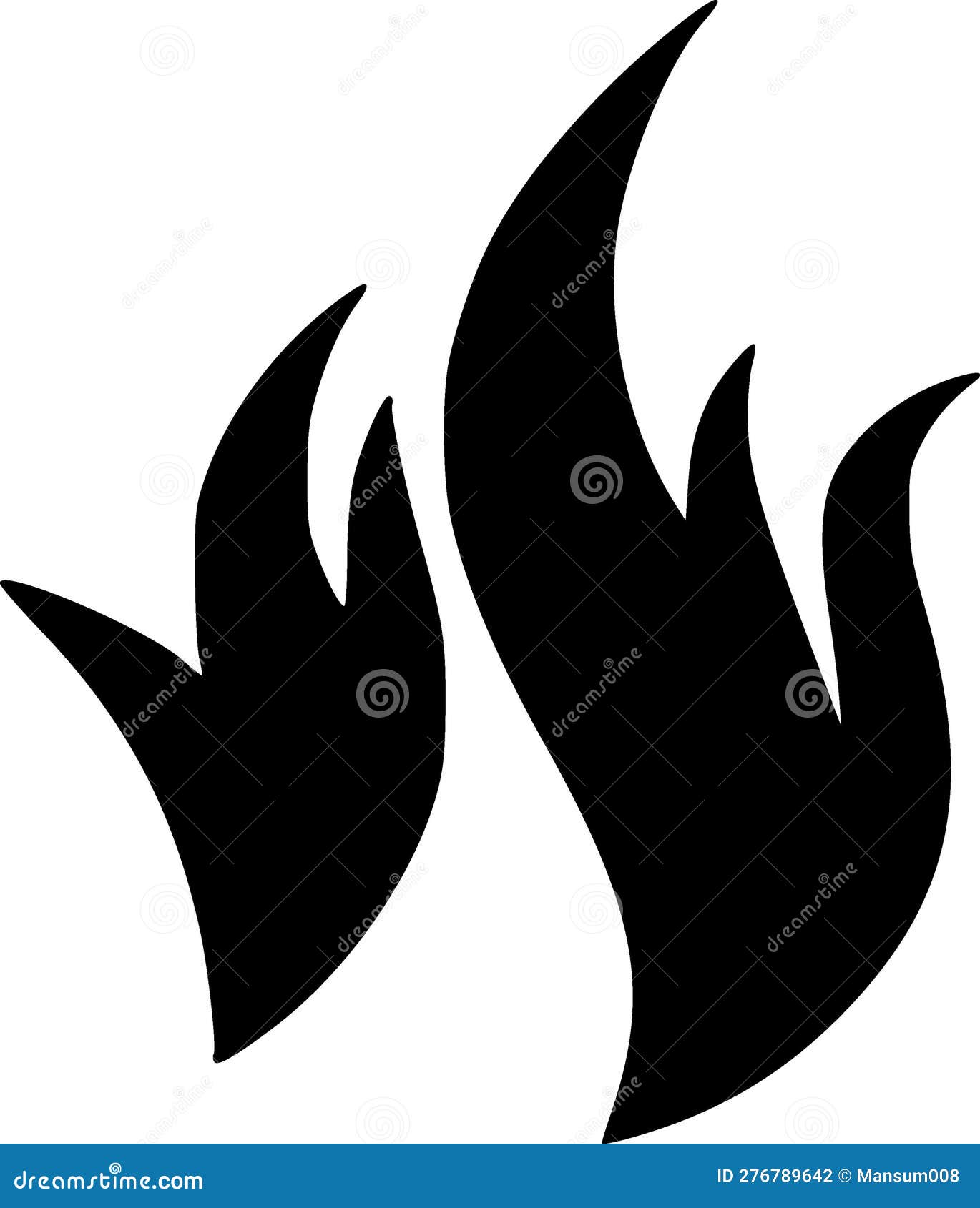 Black and White of Fire Icon Stock Illustration - Illustration of black ...