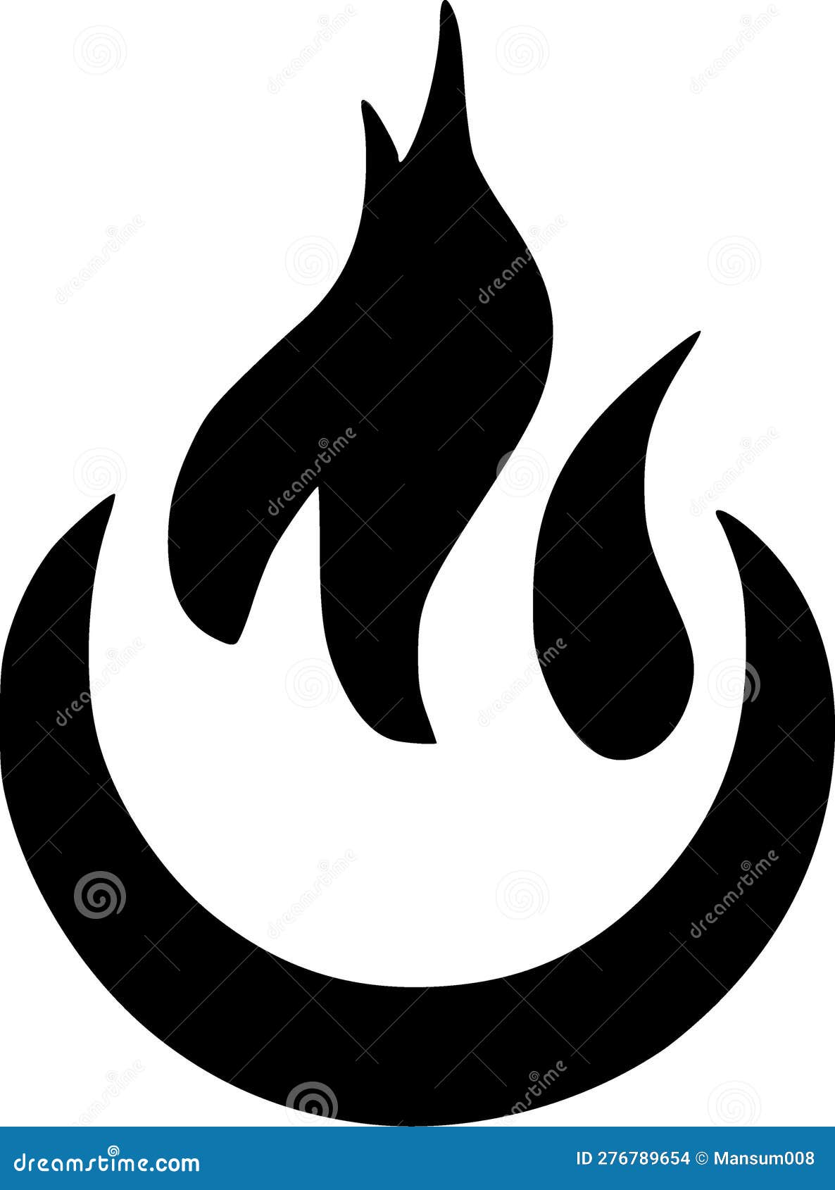 Black and White of Fire Icon Stock Illustration - Illustration of ...