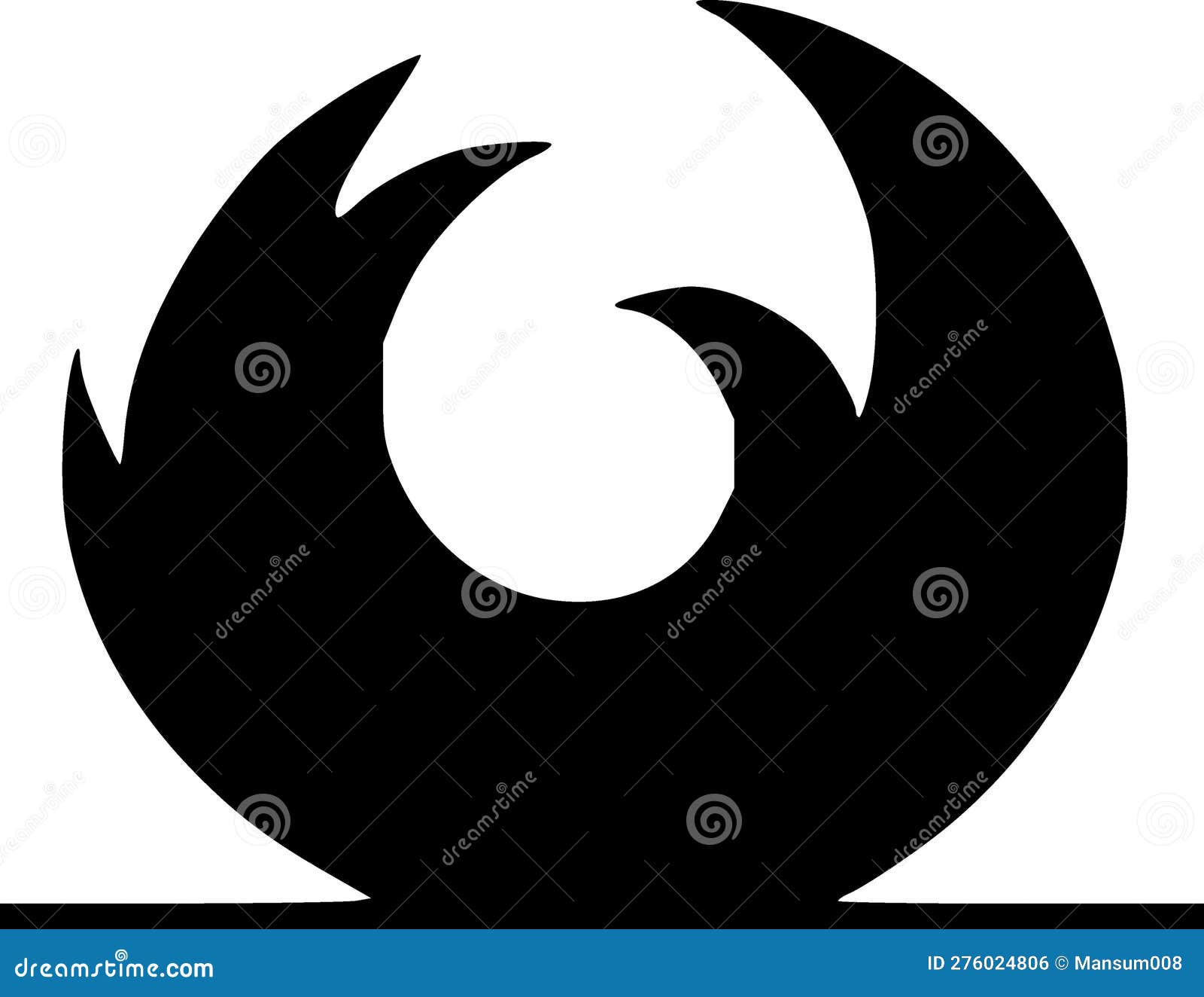 Black and White of Fire Icon Shape Stock Illustration - Illustration of ...