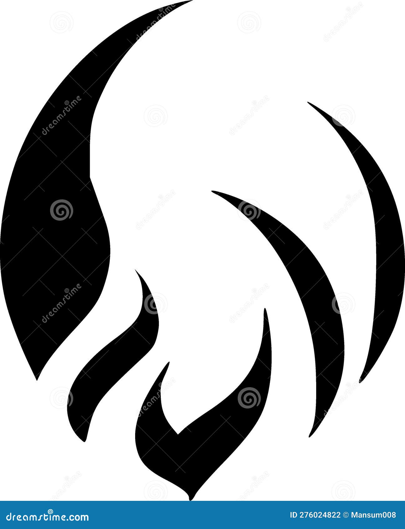 Black and White of Fire Icon Shape Stock Illustration - Illustration of ...