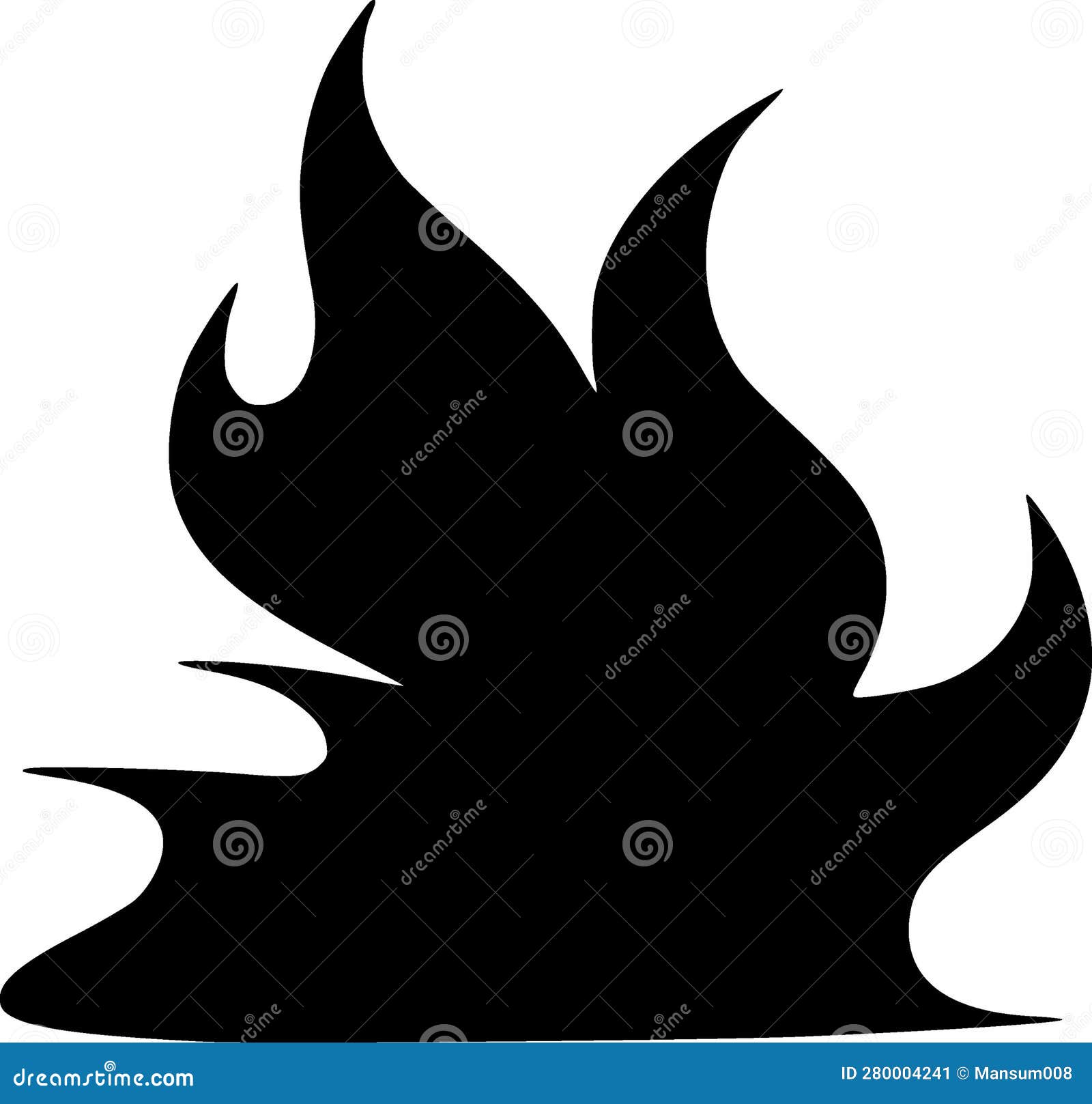 Black and White of Fire Icon Shape Stock Illustration - Illustration of ...