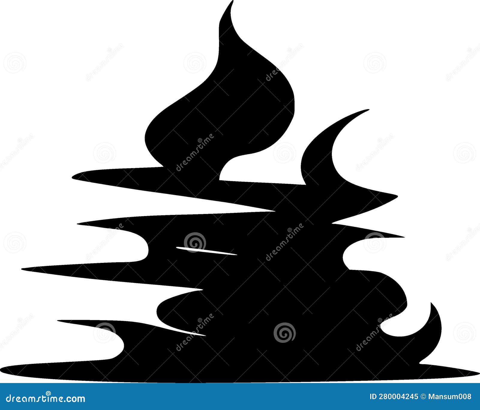 Black and White of Fire Icon Shape Stock Illustration - Illustration of ...