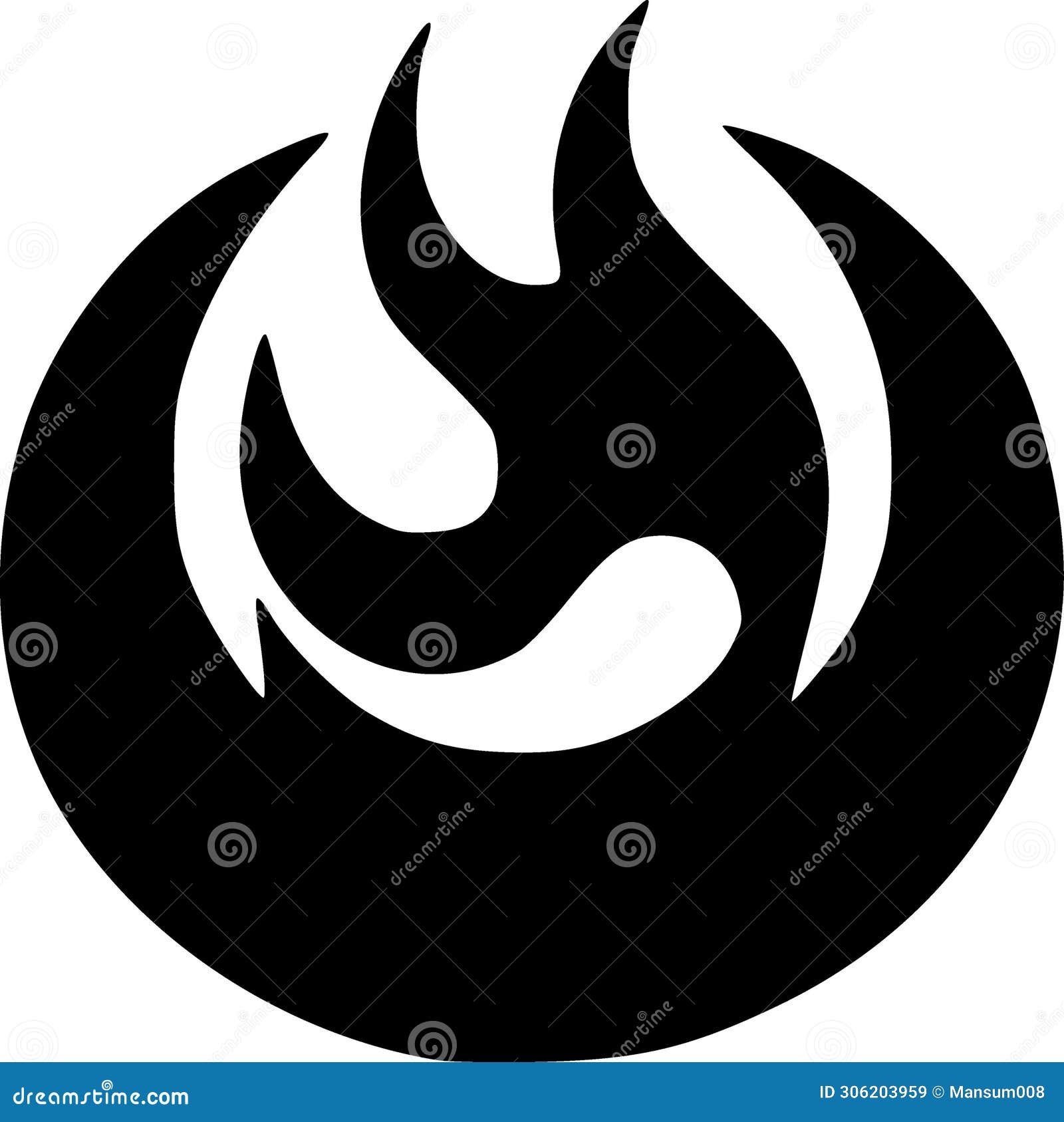 A Black and White Fireball Logo Stock Illustration - Illustration of ...