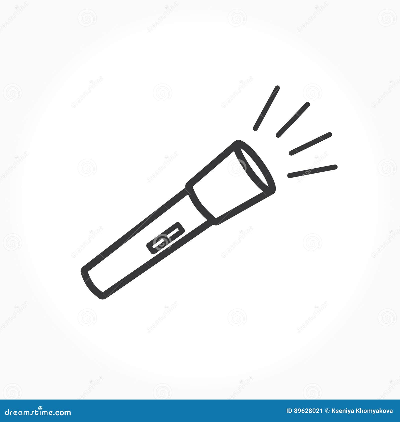 Black and White Flashlight Sign Stock Vector - Illustration of campaign ...