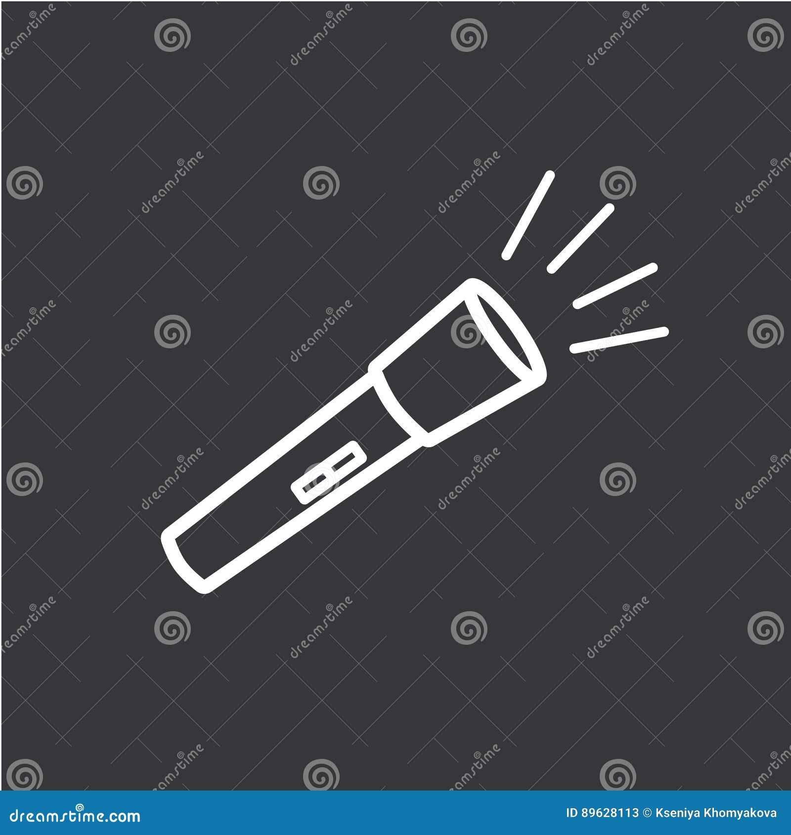 Black and White Flashlight Sign Stock Vector - Illustration of hiking ...