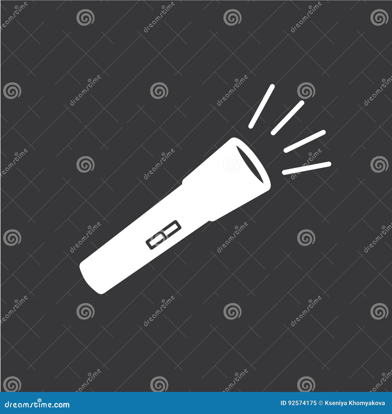 Black and White Flashlight Sign Stock Vector - Illustration of design ...