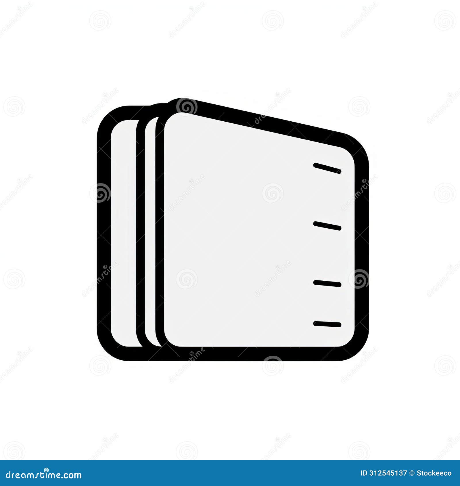 Black And White Flat File Folder Icon - Poetcore Style Illustration ...