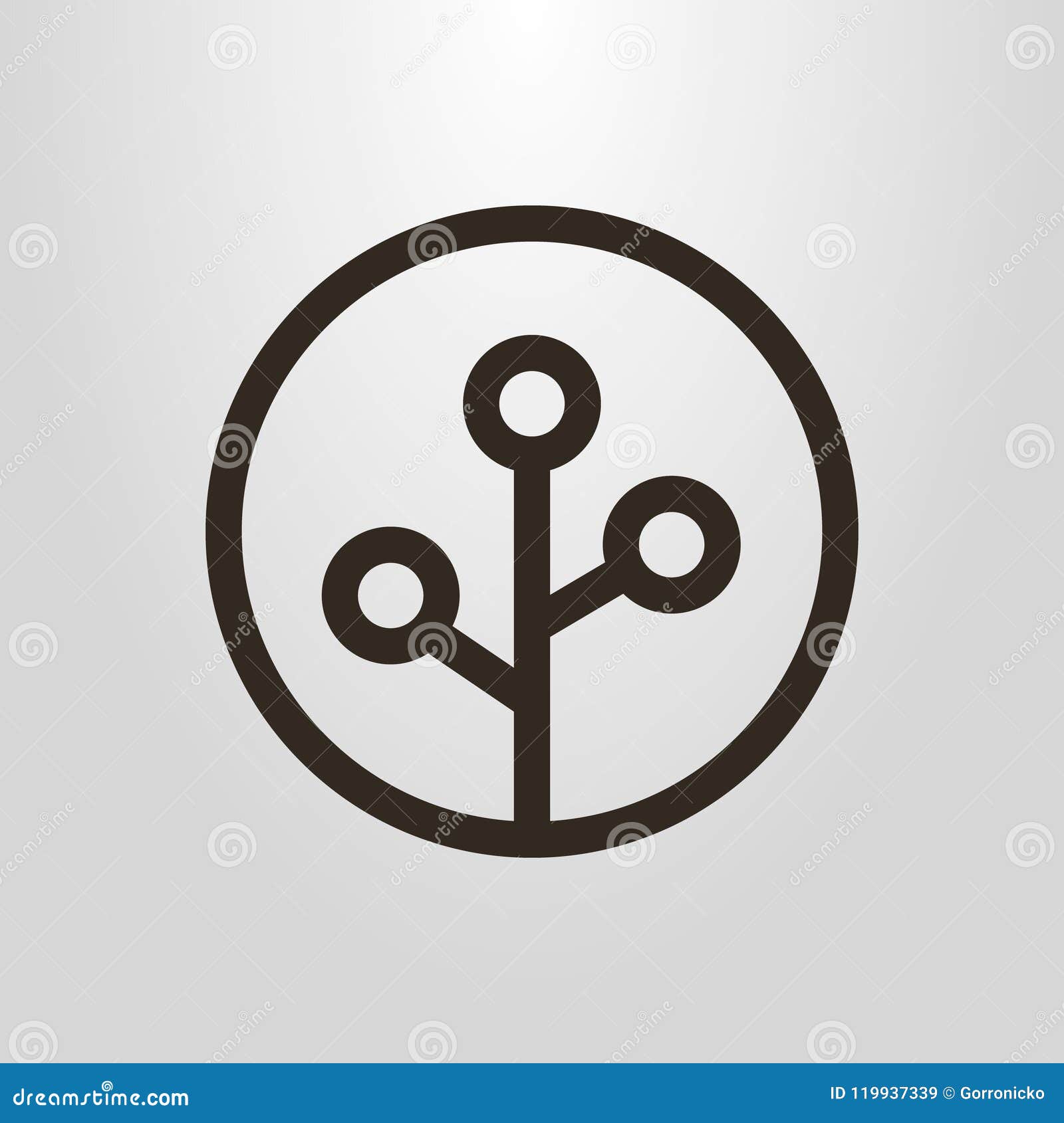 Flat Simple Vector Digital Pictogram in a Round Frame Stock ...