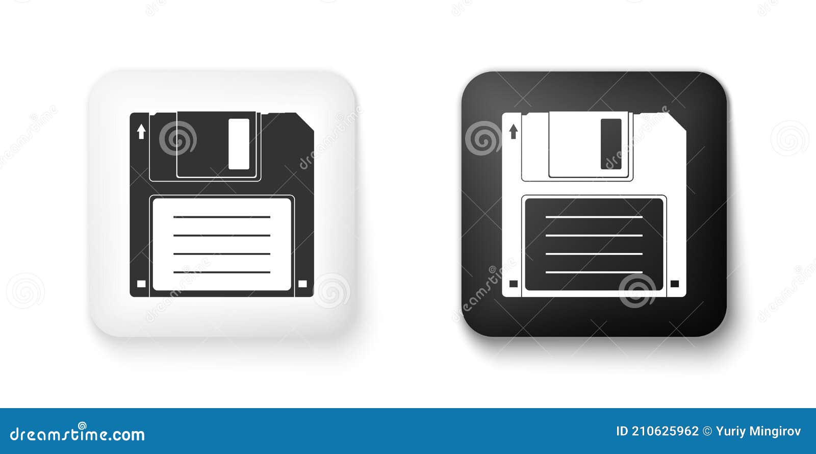Black and White Floppy Disk for Computer Data Storage Icon Isolated on ...