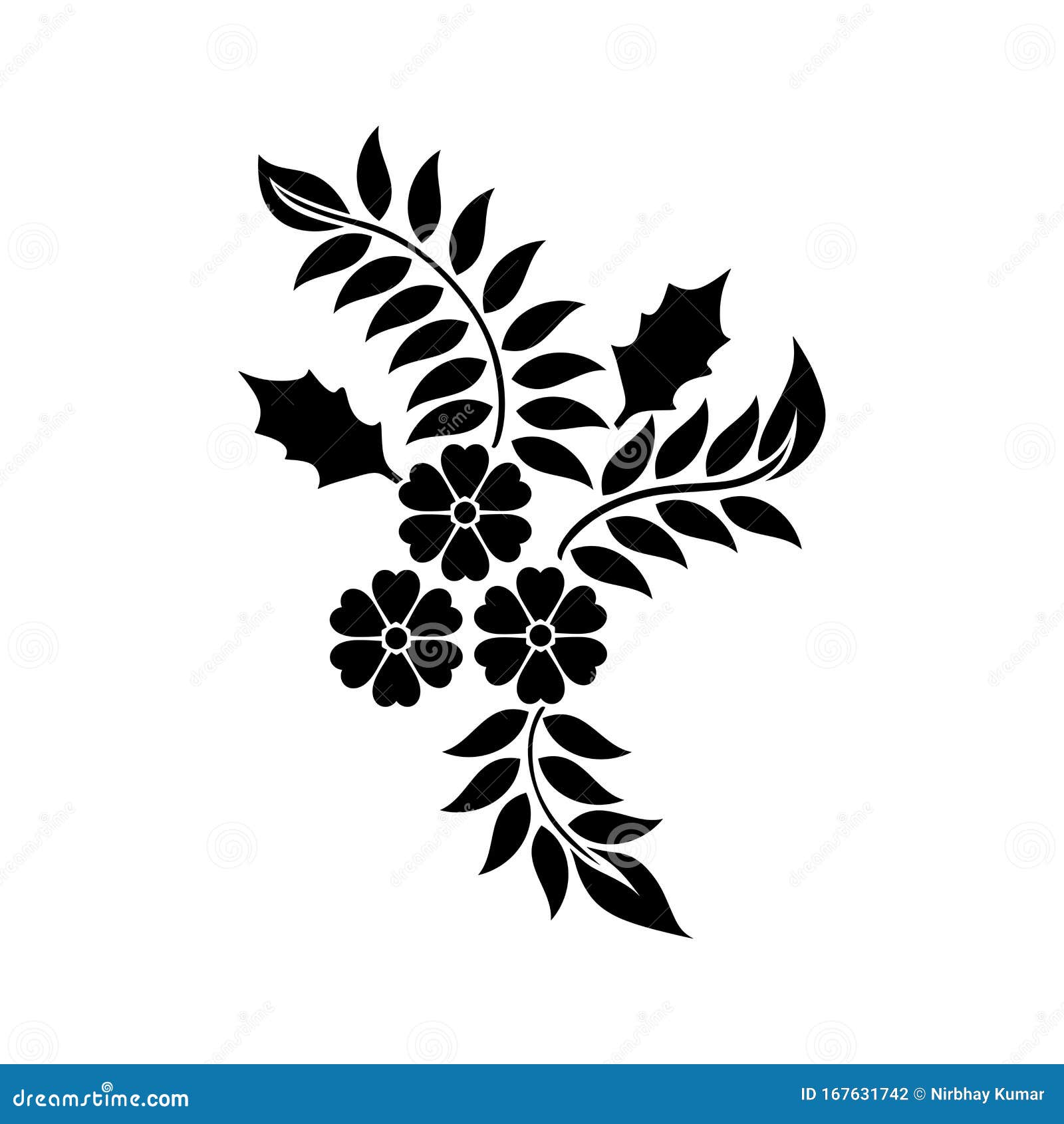 Black and White Floral Scroll Stock Vector - Illustration of background ...