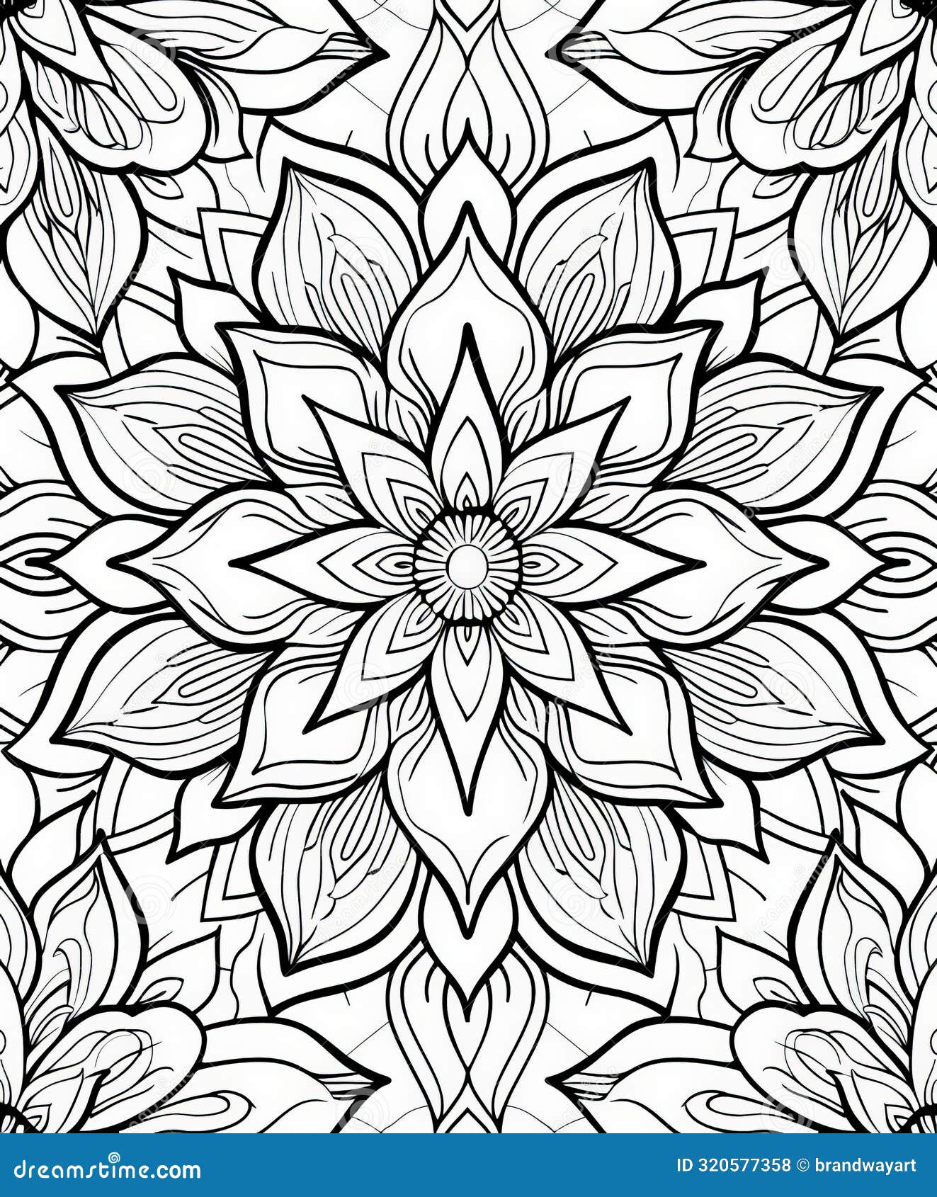 Black and White Flower Pattern Stock Illustration - Illustration of ...