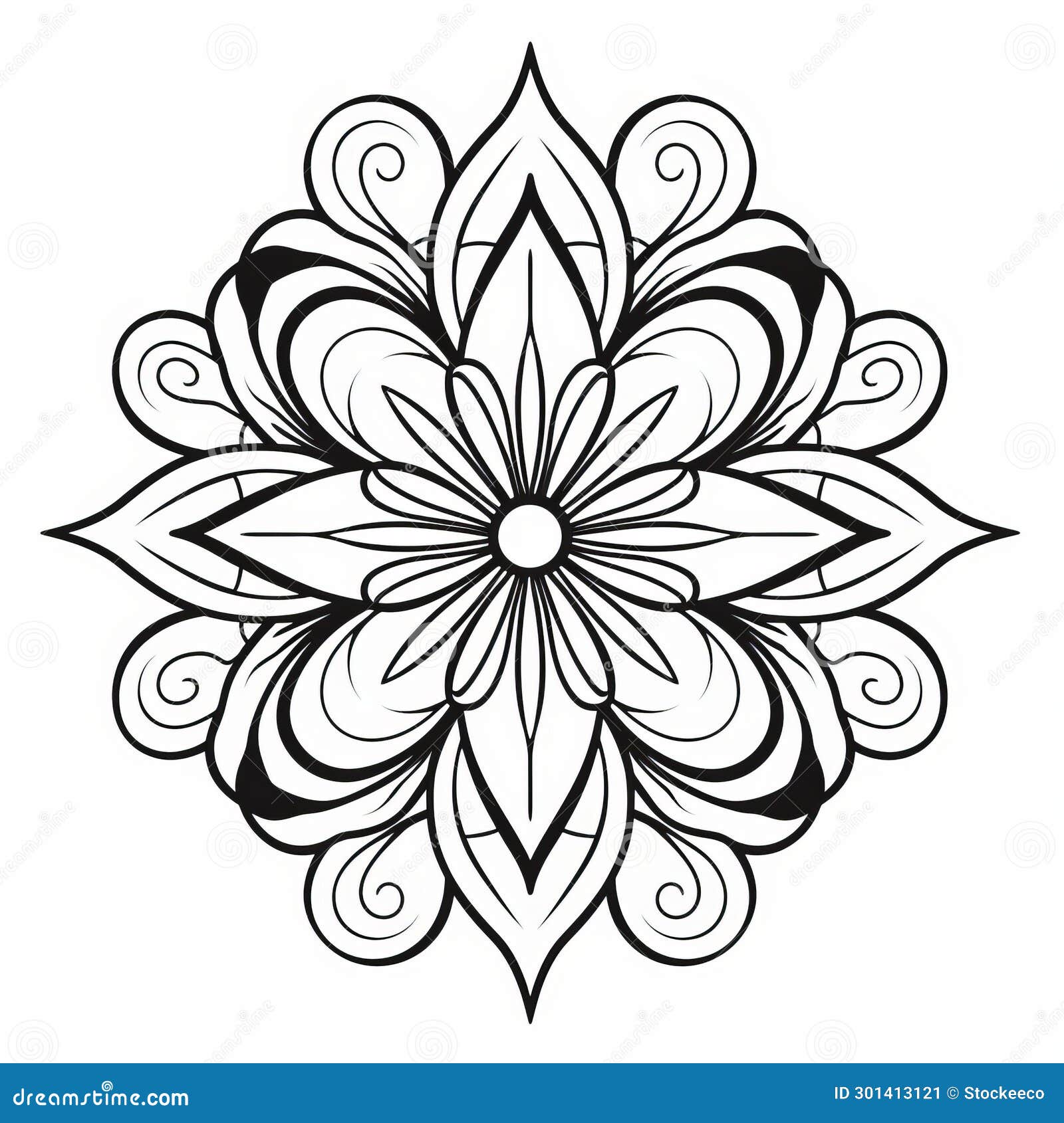 Bold and Graceful Mandala Flower on White Background Stock Illustration ... Bold and Graceful Mandala Flower on White Background Stock Illustration ...