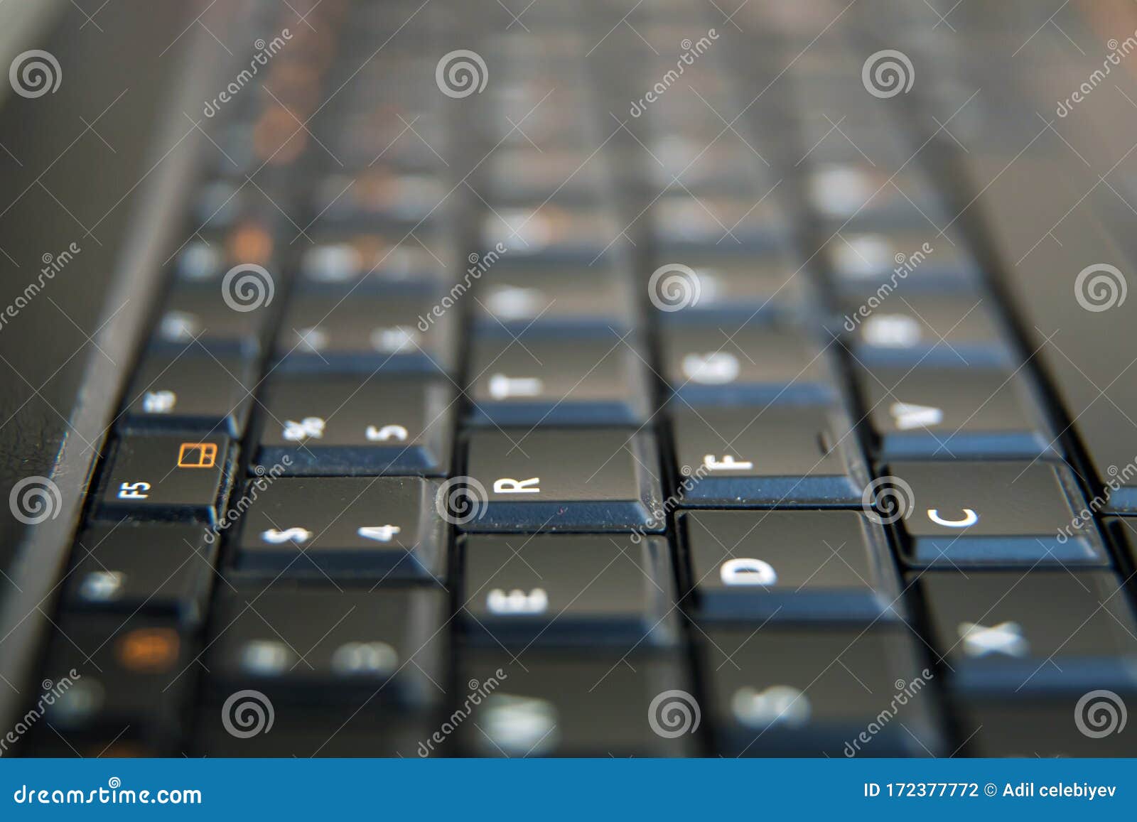Black and White Focus on Windows Keyboard . Notebook Keyboard . Close ...