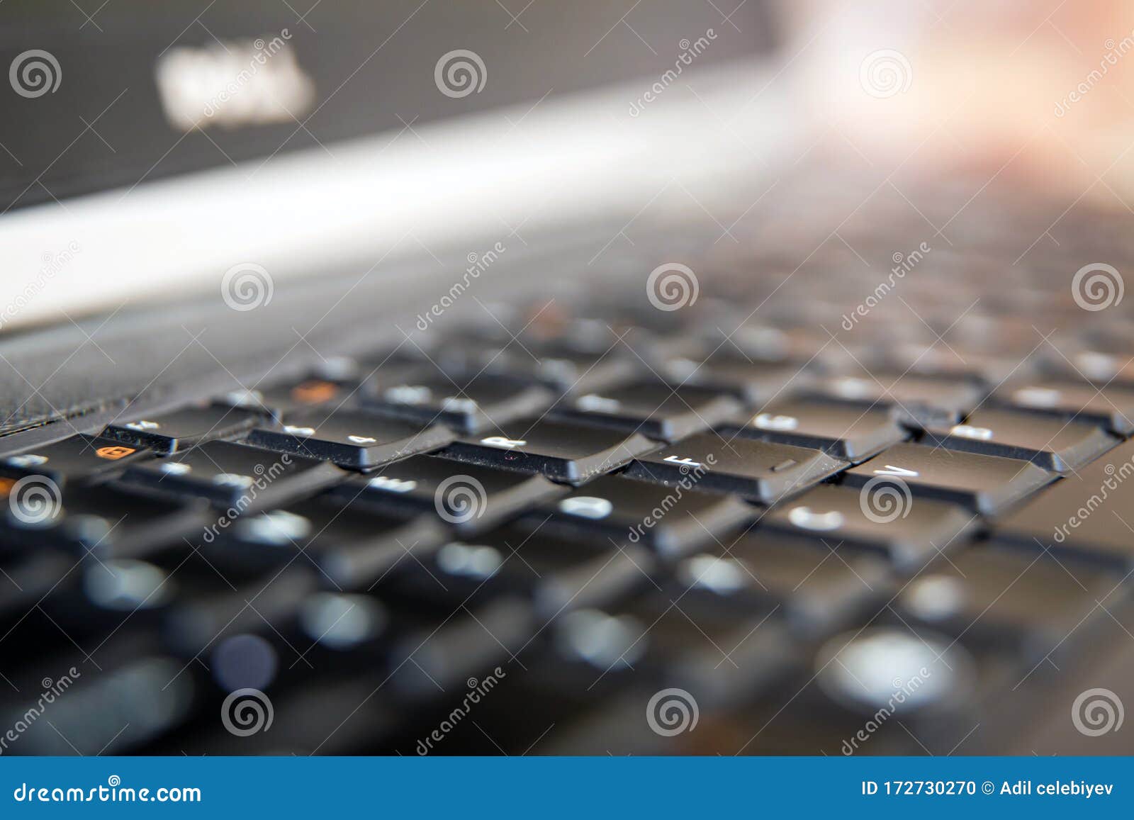 Black and White Focus on Windows Keyboard . Notebook Keyboard . Close ...